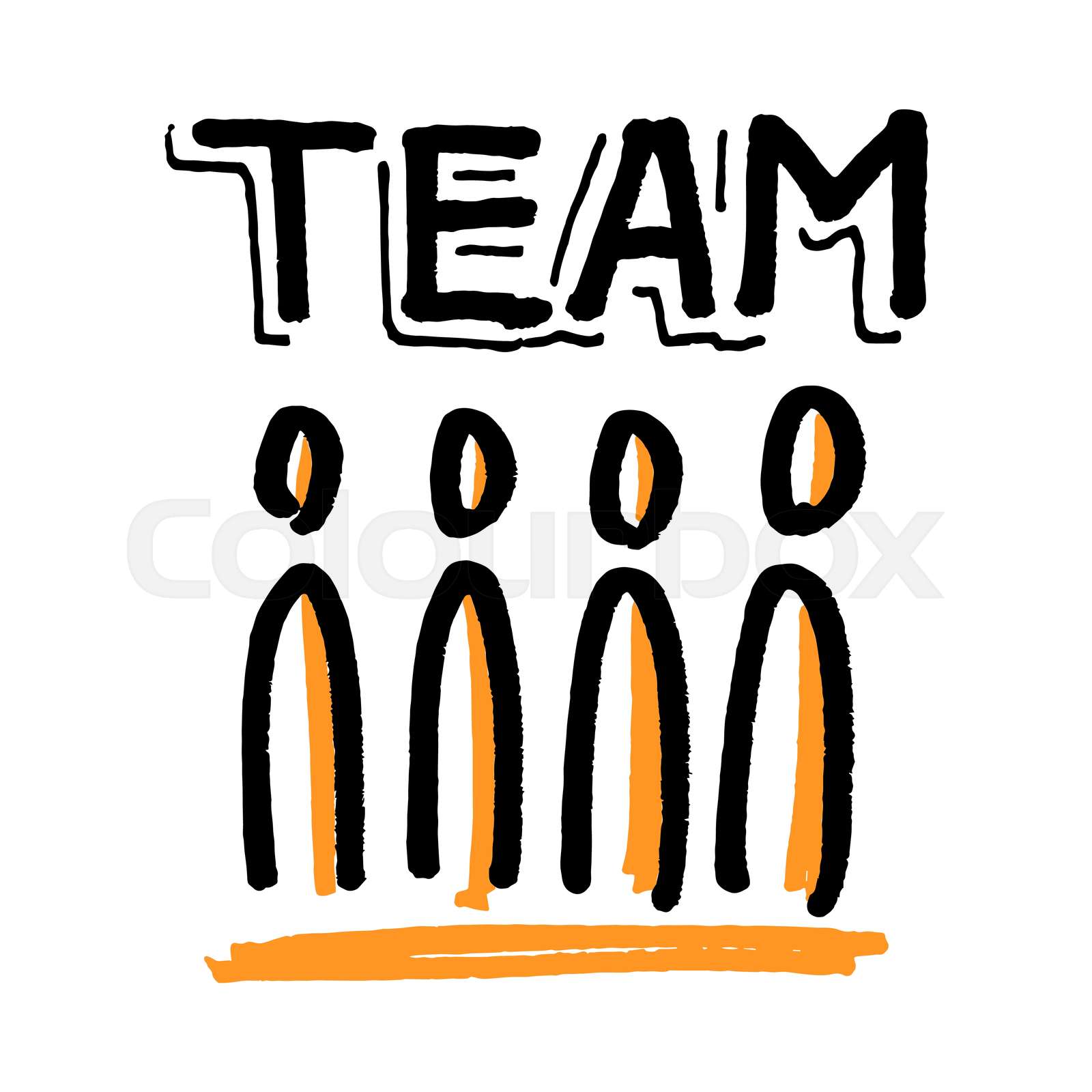 Stick people team. Word Team. | Stock vector | Colourbox