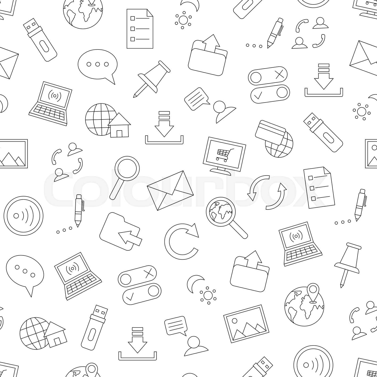 Internet icons pattern | Stock vector | Colourbox