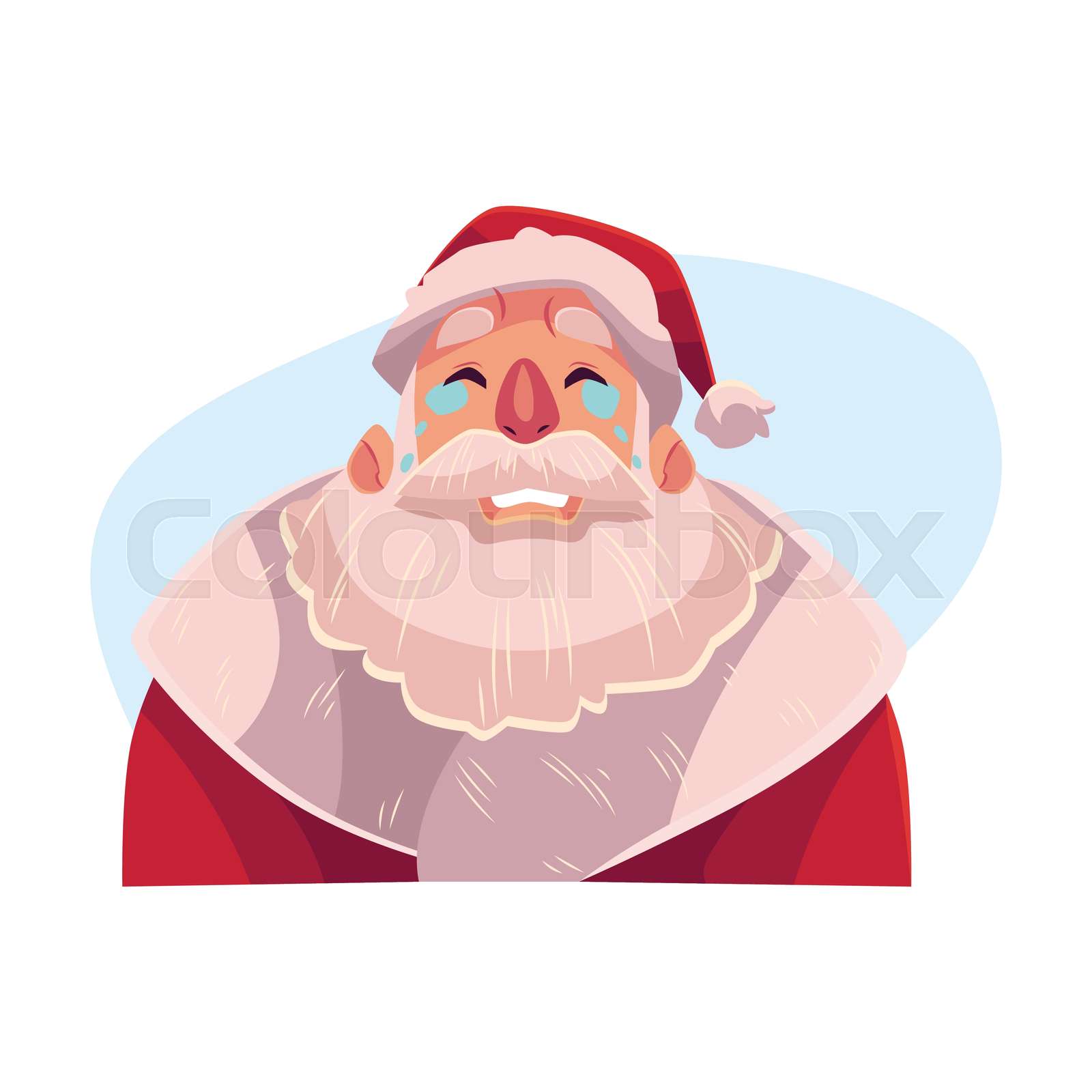 Santa Claus face , crying facial expression | Stock vector | Colourbox