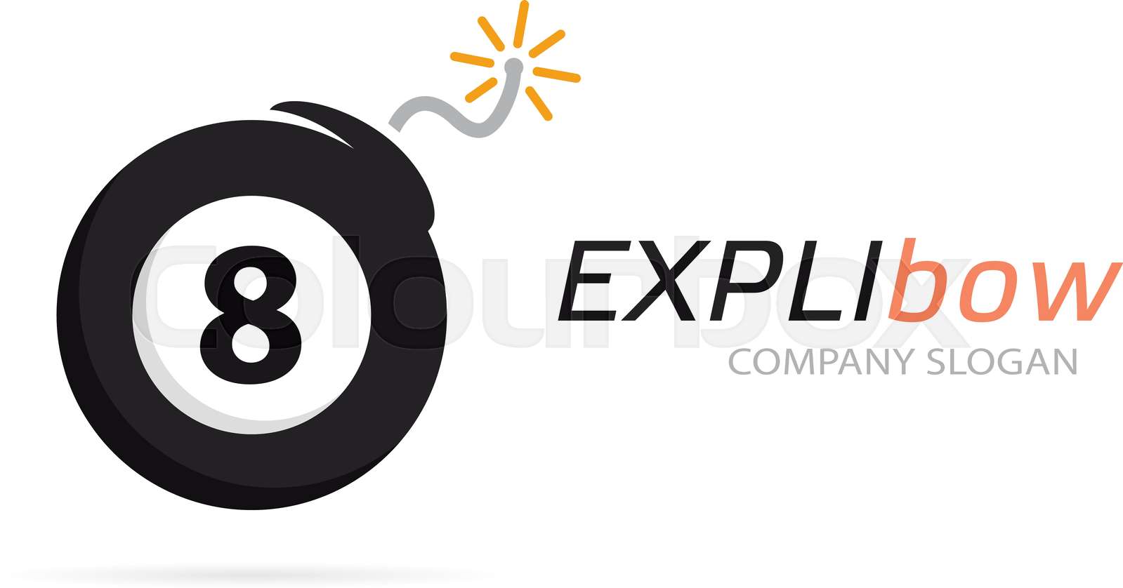 Vector billiard ball and bomb logo combination. Snooker and destruction ...