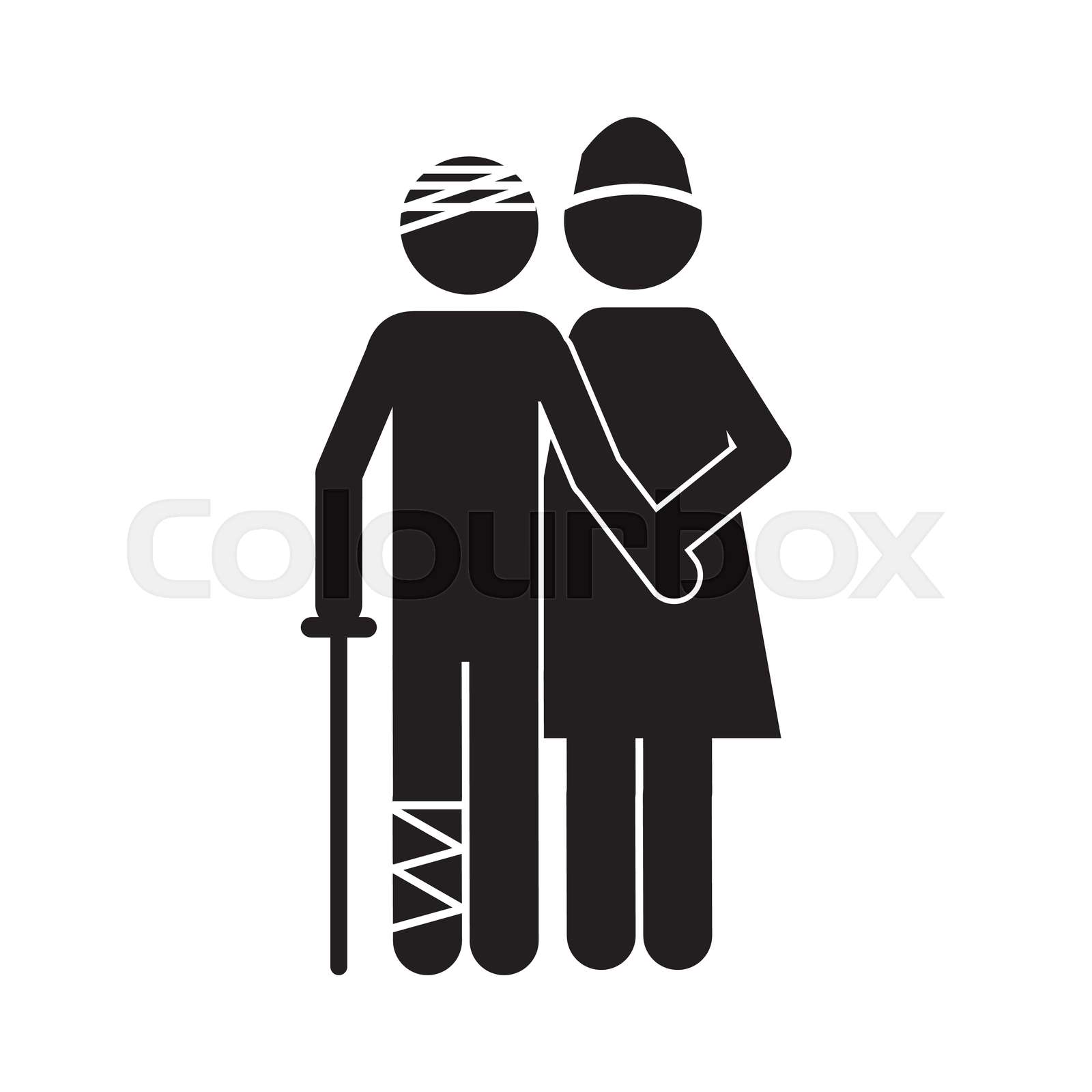 injured person icon image | Stock vector | Colourbox