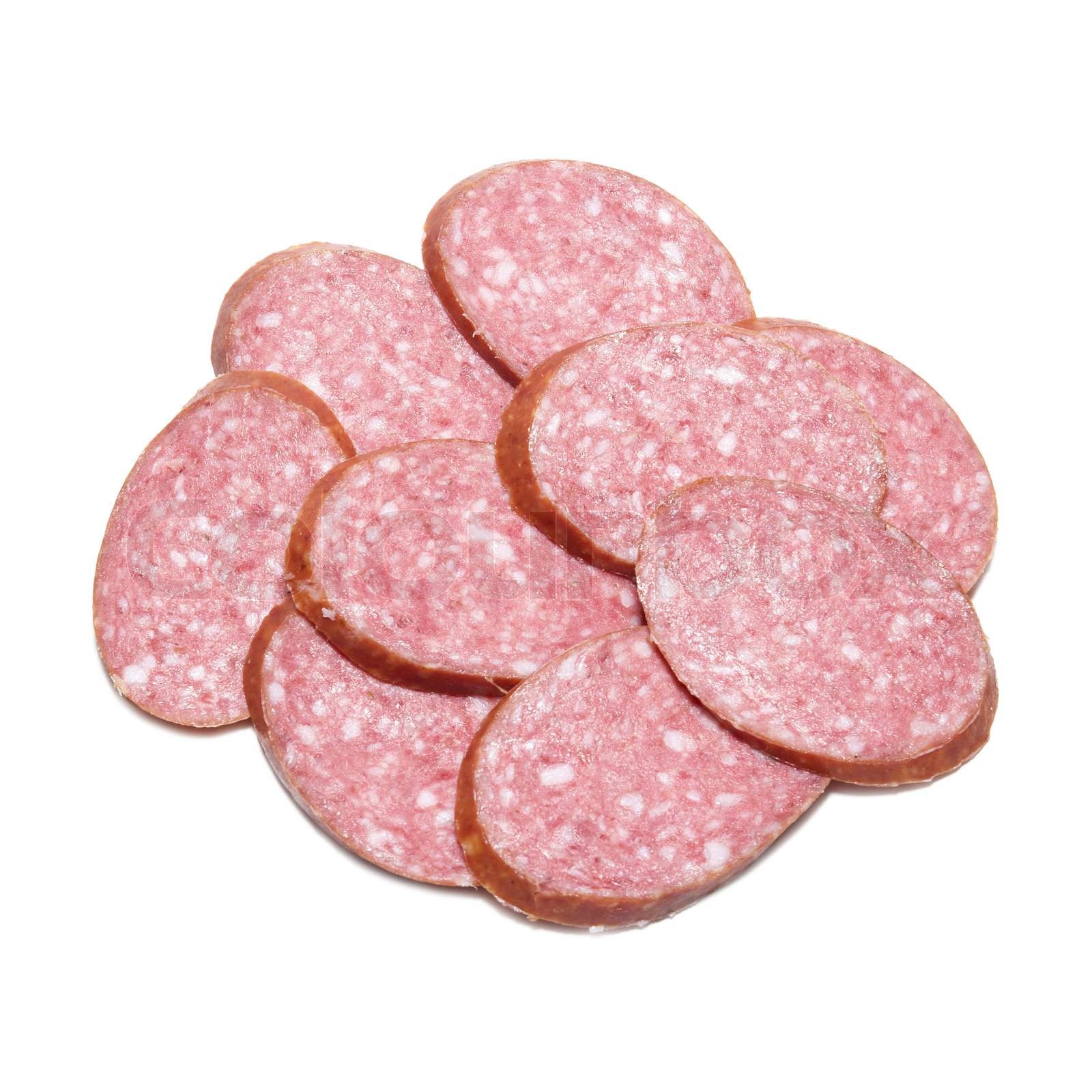 Heap of Wurst isoliert auf weiß | Stock Bild | Colourbox