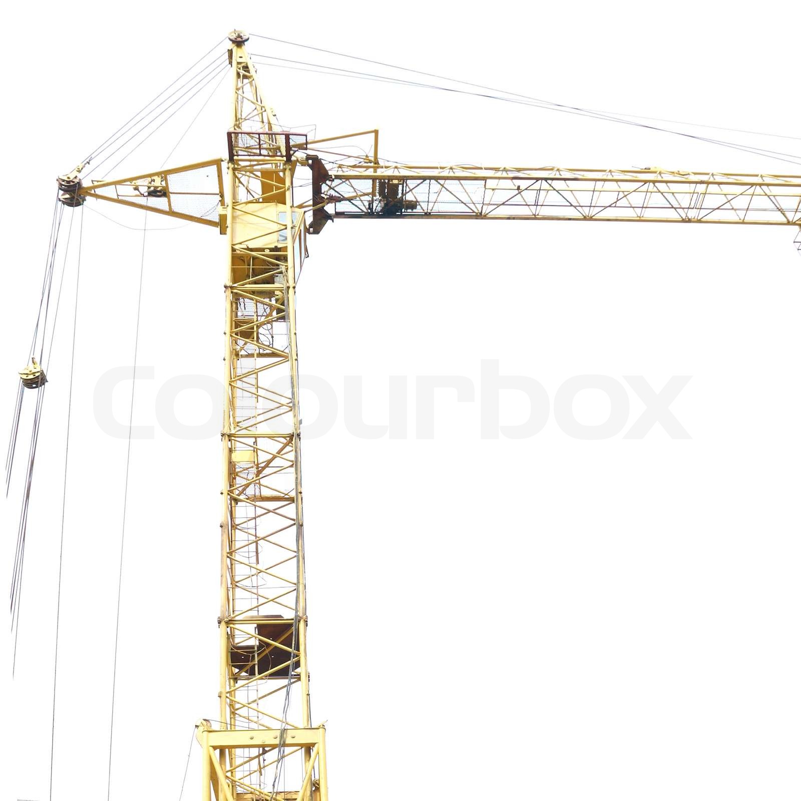 Baukran auf dem weißen Hintergrund isoliert | Stock Bild | Colourbox