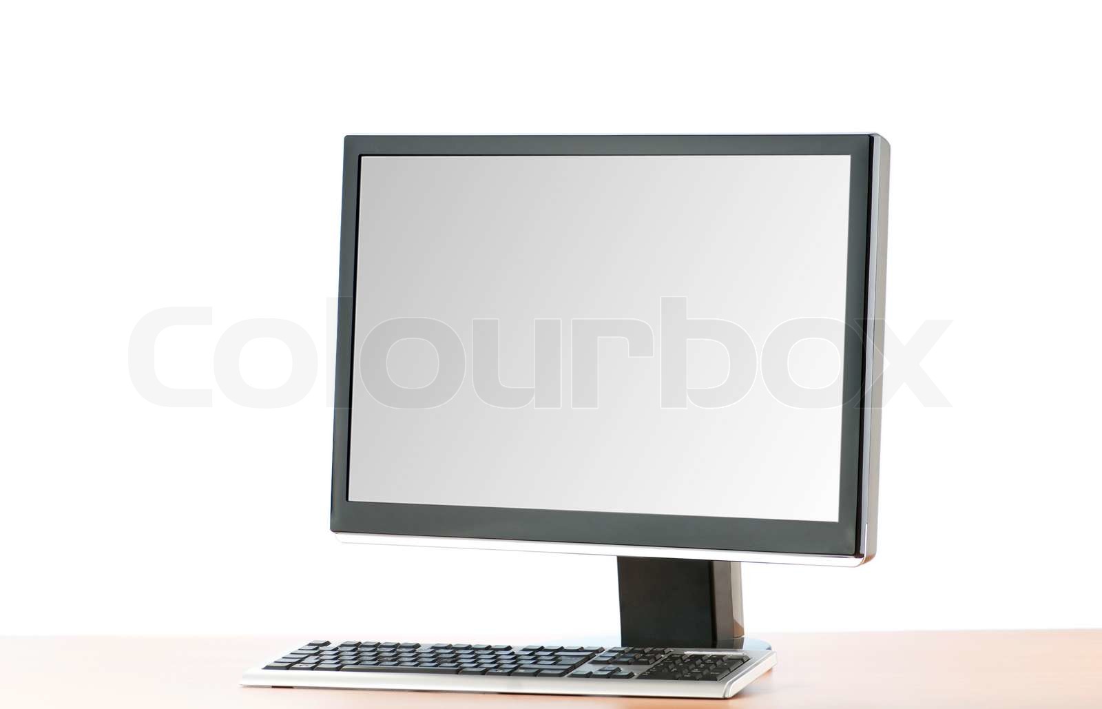 Wide screen computer isolated on the white | Stock image | Colourbox