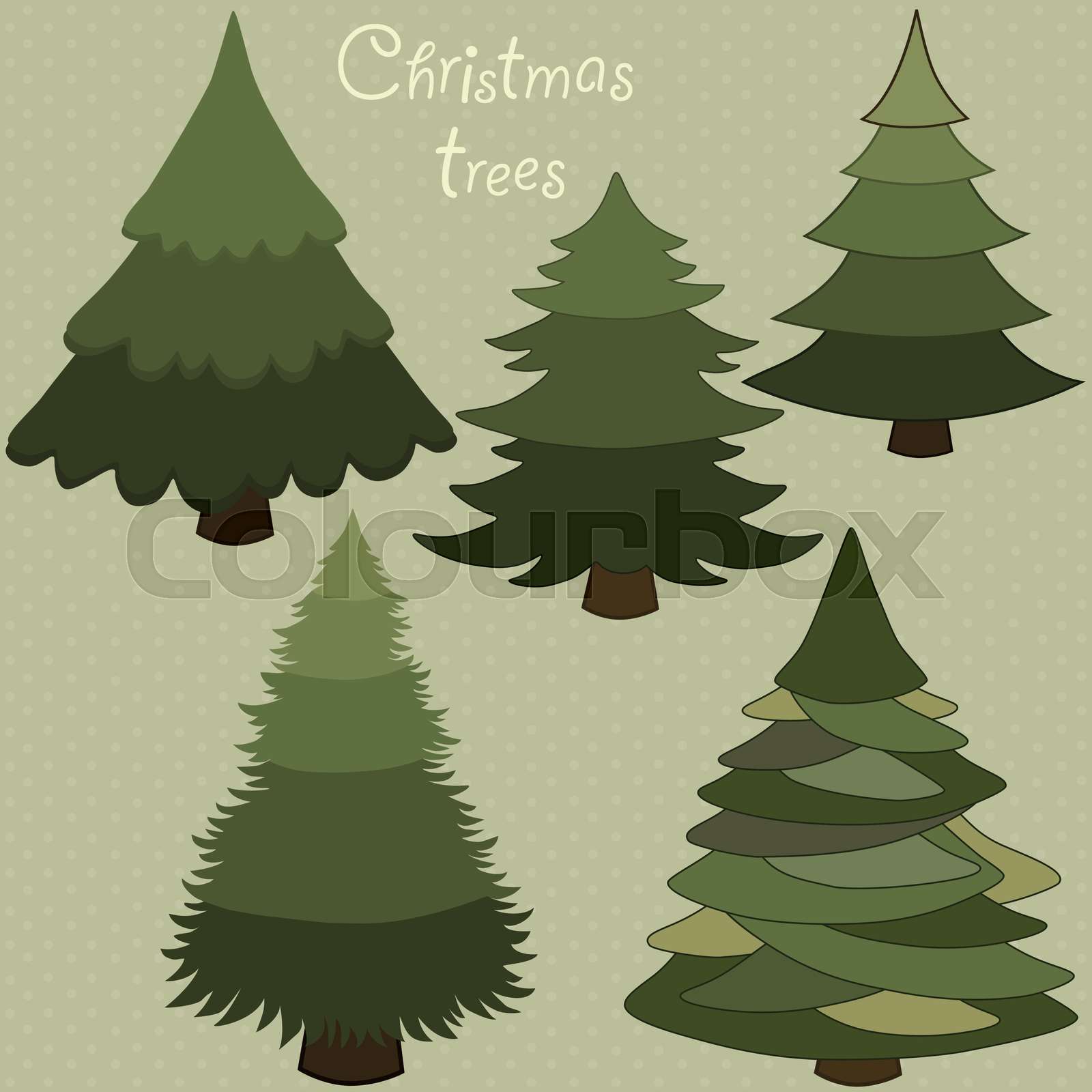 Set of stylized Christmas trees | Stock vector | Colourbox