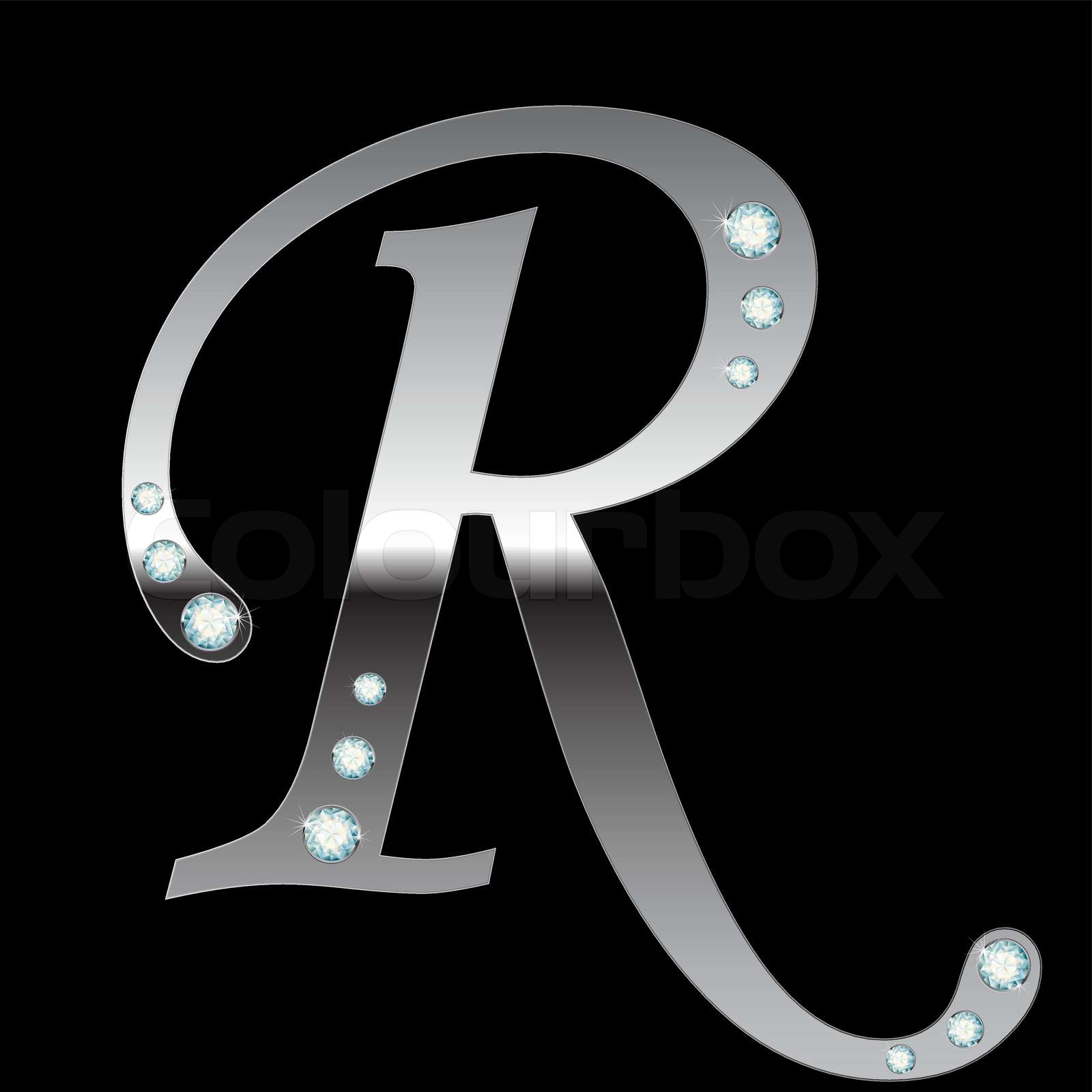 vector silver metallic letter R with stripes isolated | Stock vector ...