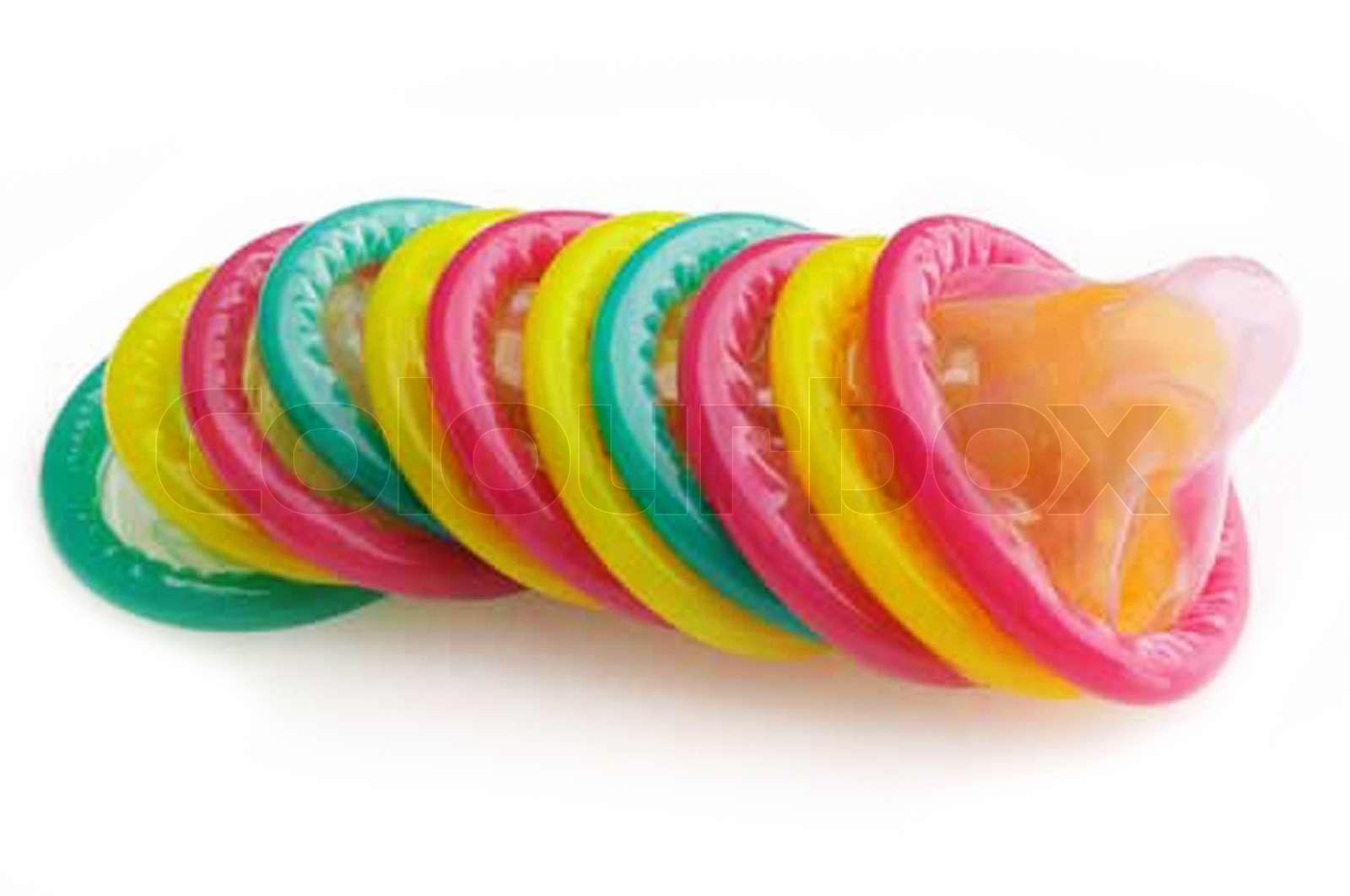 bunte Kondom. | Stock Bild | Colourbox