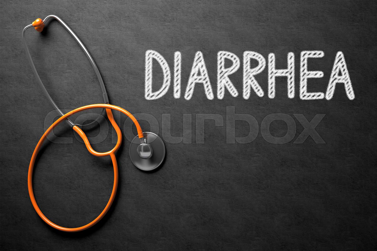 Diarrhea Concept on Chalkboard. 3D Illustration. | Stock image | Colourbox