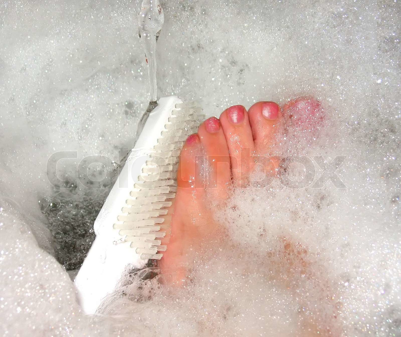 foot care, cleaning brush, pedicure | Stock image | Colourbox