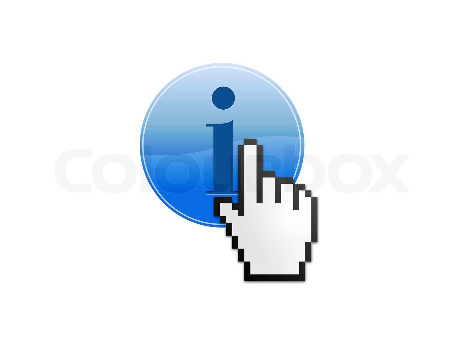 Informations-Icon mit dem Cursor auf weiß isoliert | Stock Bild | Colourbox
