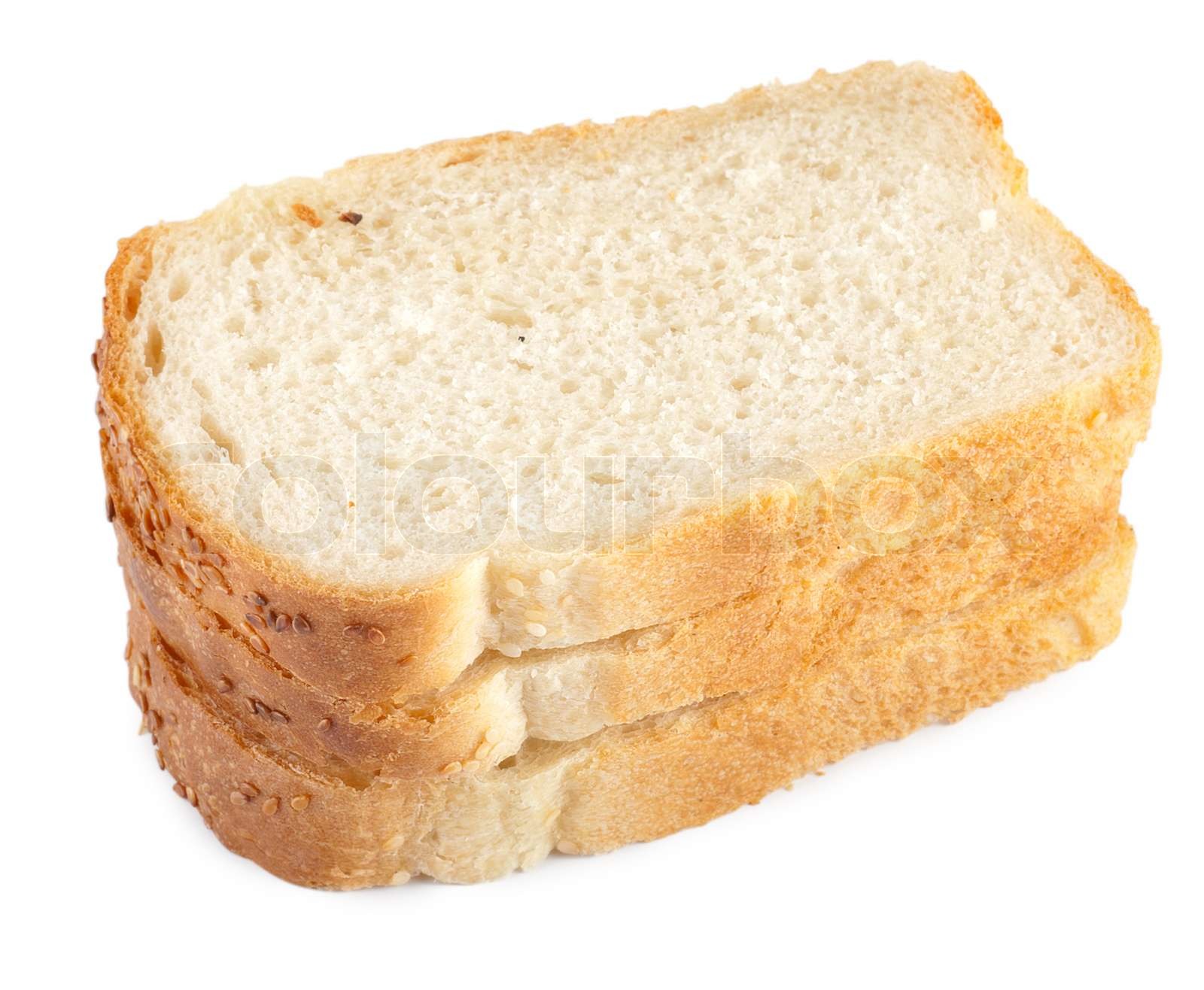 Hvidt brød isoleret på en hvid baggrund | Stock foto | Colourbox