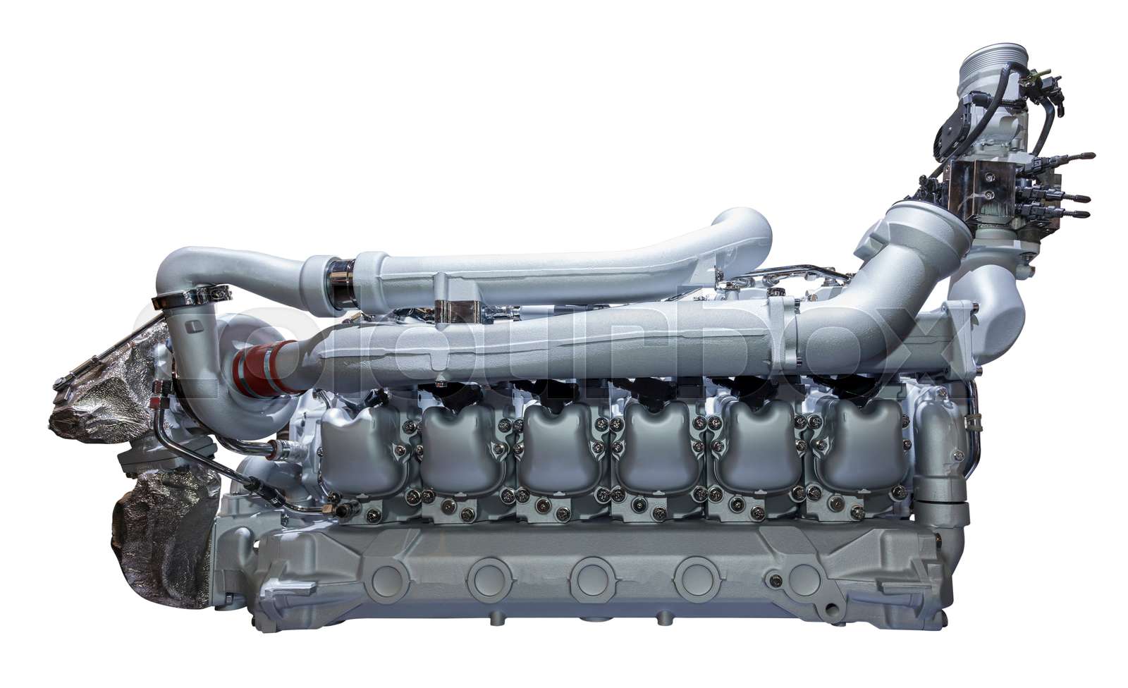 Bus diesel engine isolated on white | Stock image | Colourbox