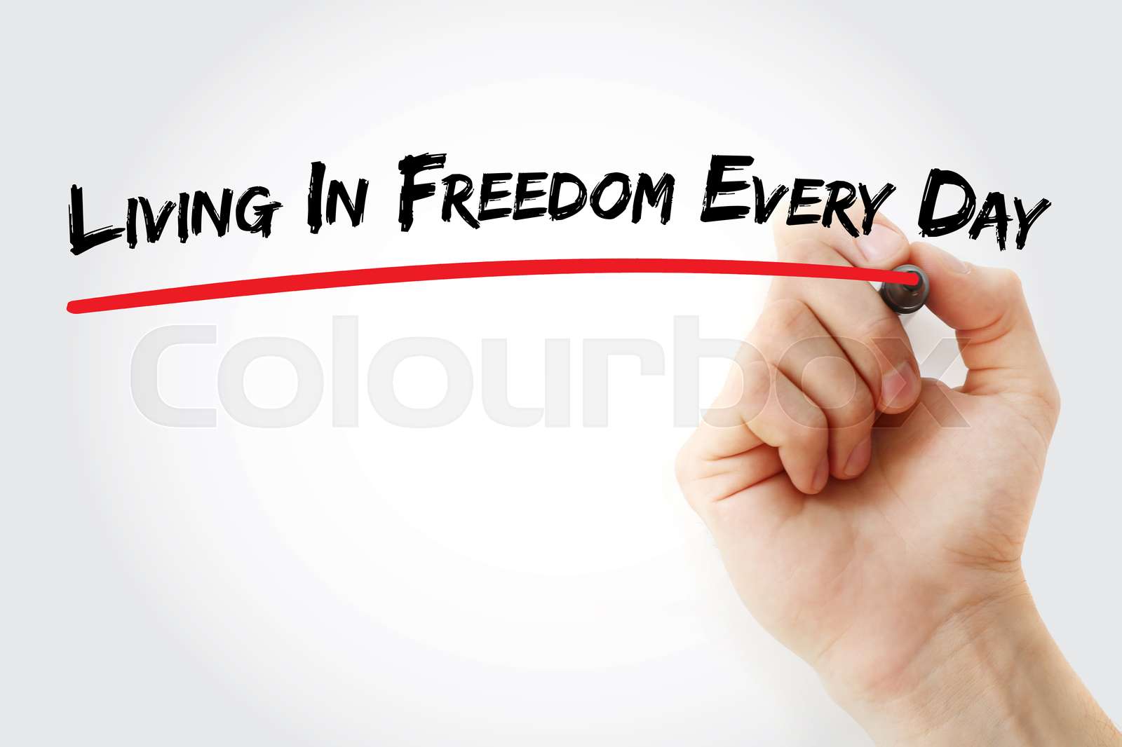 Hand writing Living In Freedom Every Day | Stock image | Colourbox