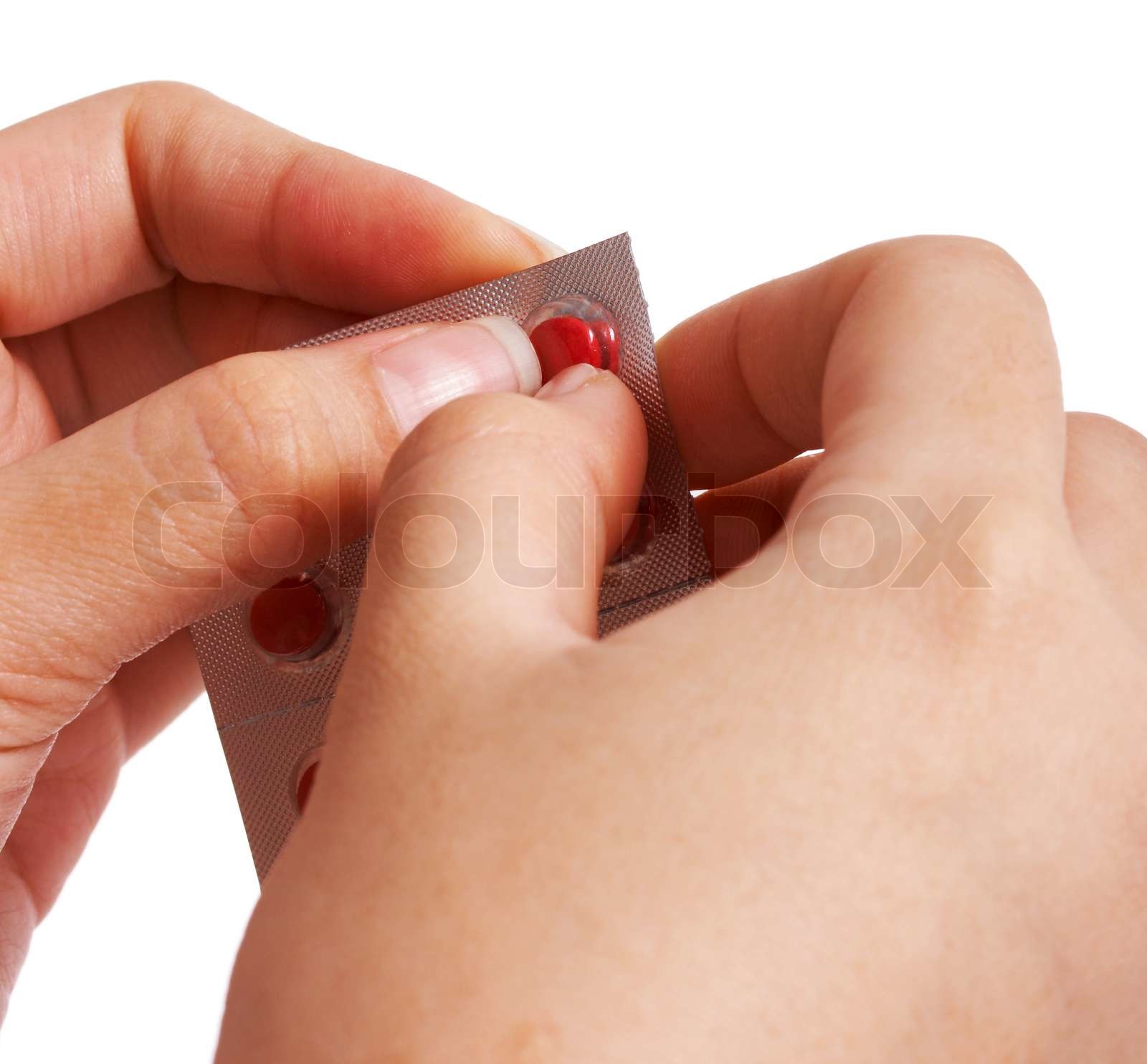 Removing A Pill From Its Packet To Treat Medical Problem | Stock image ...