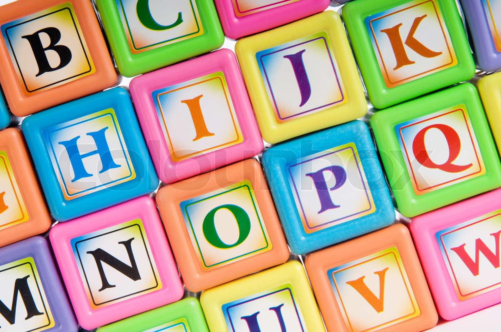Learning and education concept - pile of alphabet blocks | Stock image ...