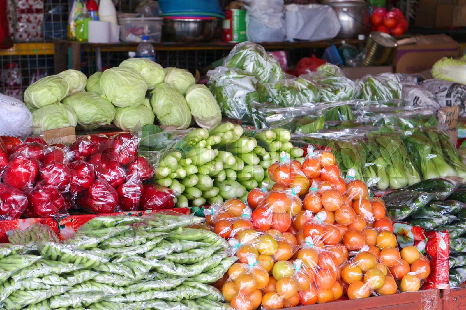 vegetables in market, malaysia | Stock image | Colourbox