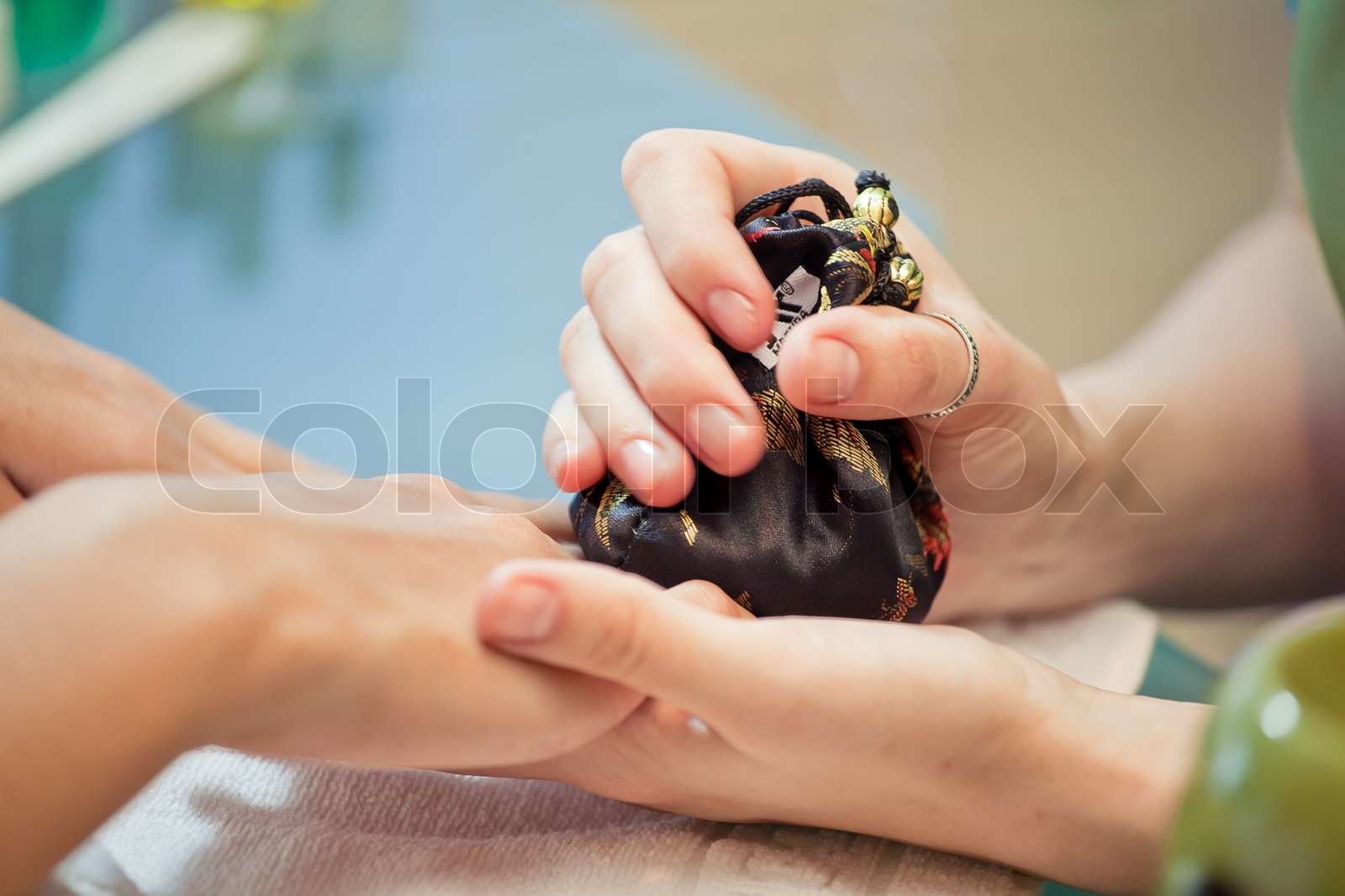 Japanese hand massage in a beauty salon manicure | Stock image | Colourbox