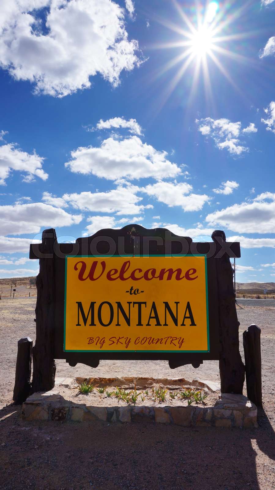 Welcome to Montana road sign | Stock image | Colourbox