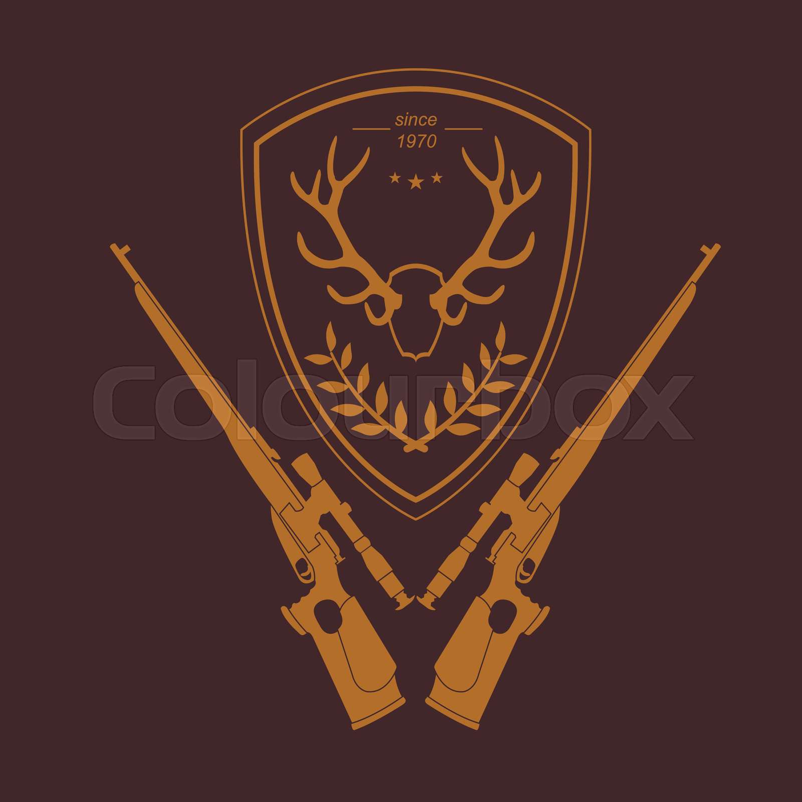 Firearm logo template. Guns, rifles badge. Flat design | Stock vector ...