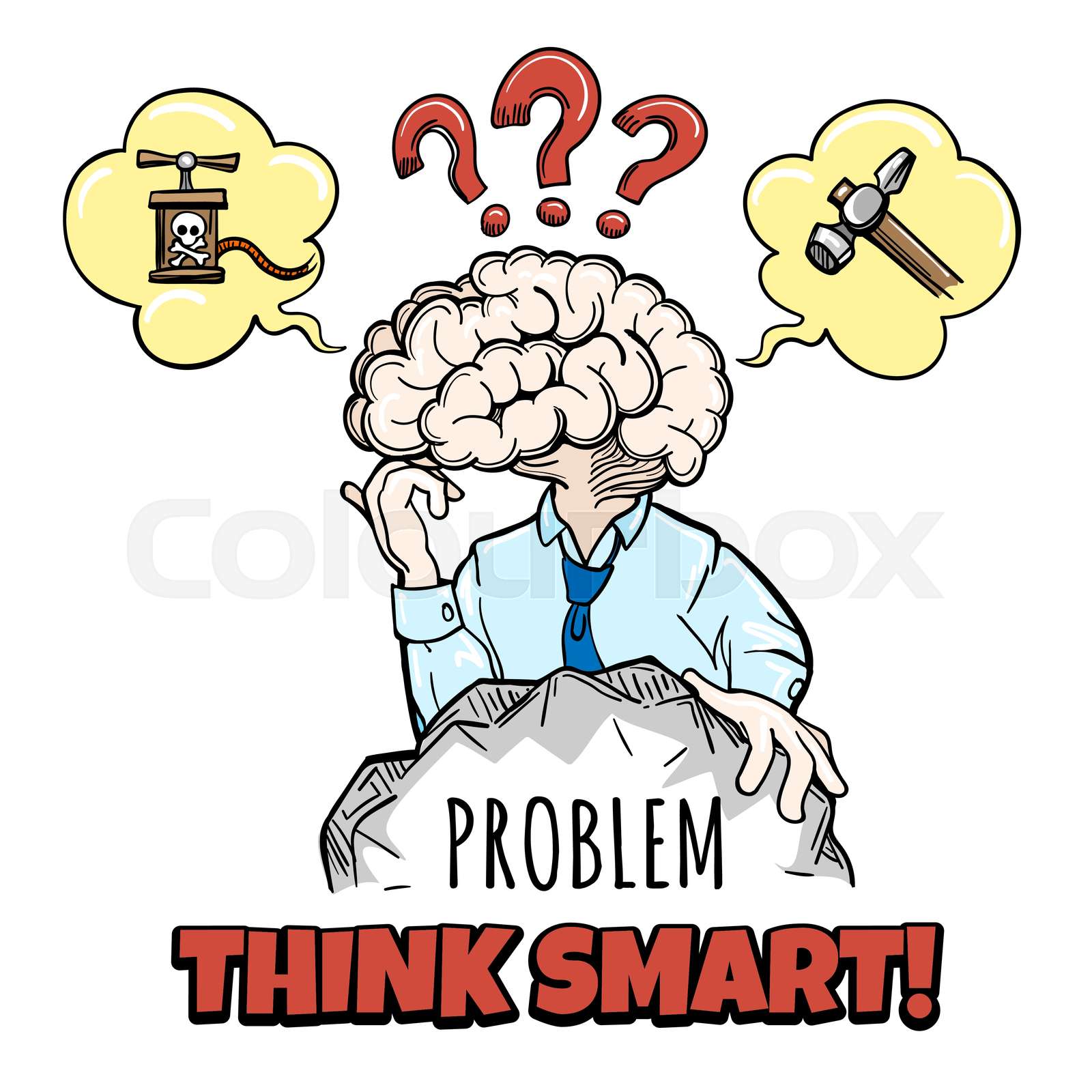 Human brain in thinking process | Stock vector | Colourbox