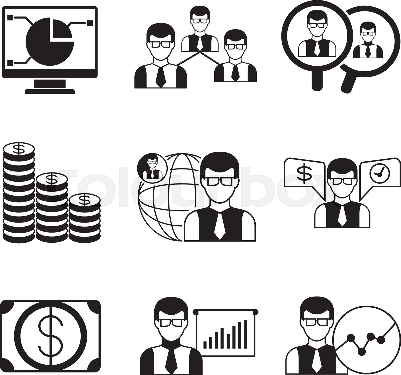 management, office icons | Stock vector | Colourbox
