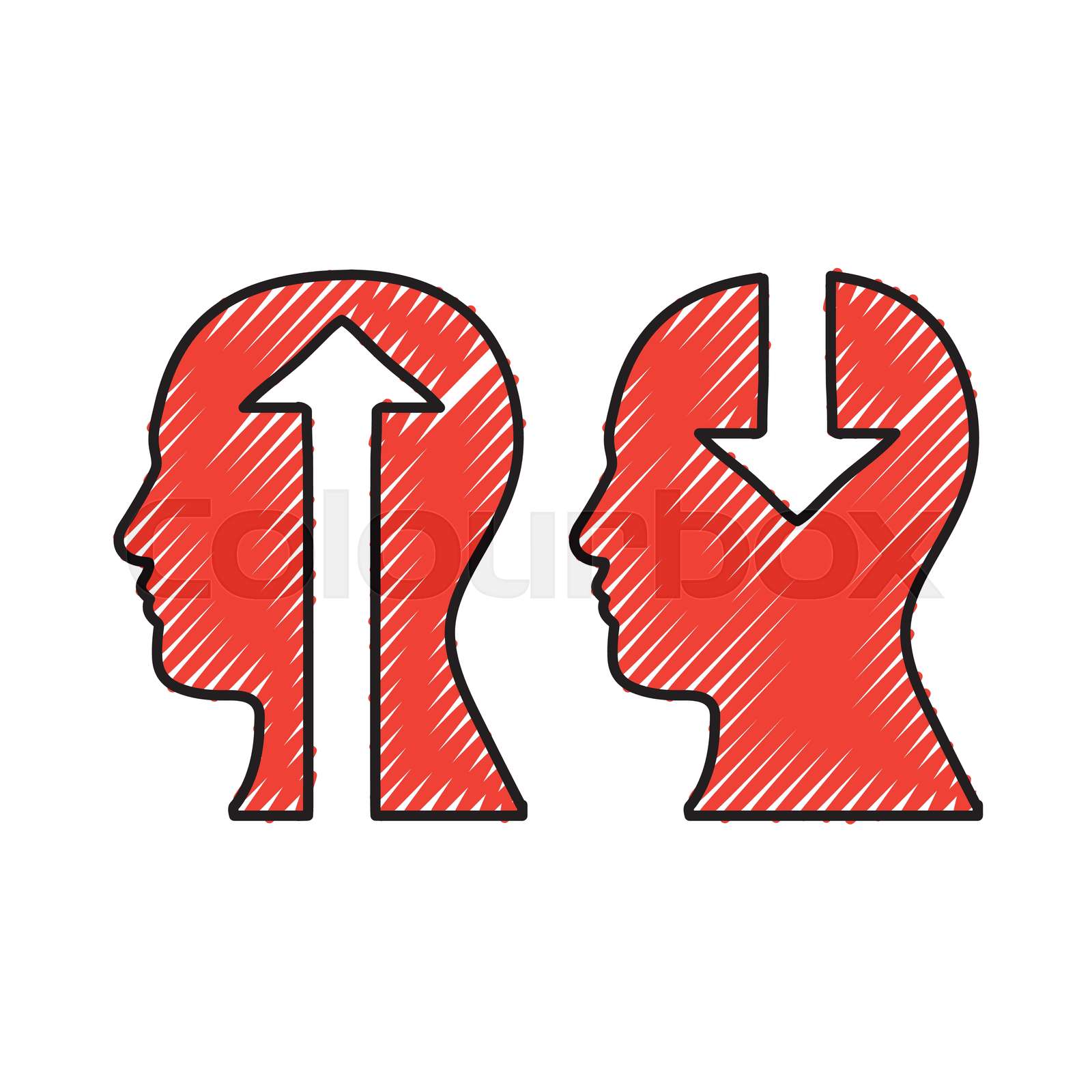 human head with arrow icon image | Stock vector | Colourbox