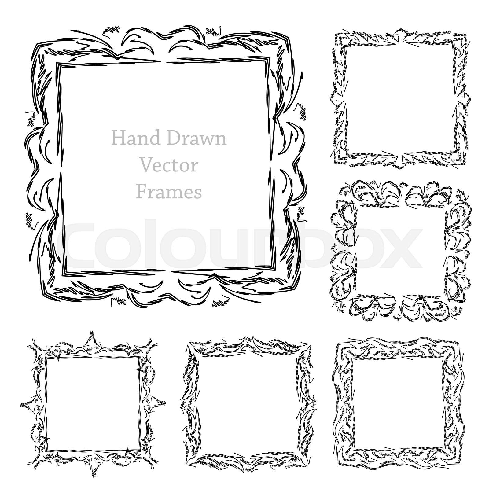 hand drawn art frames | Stock vector | Colourbox