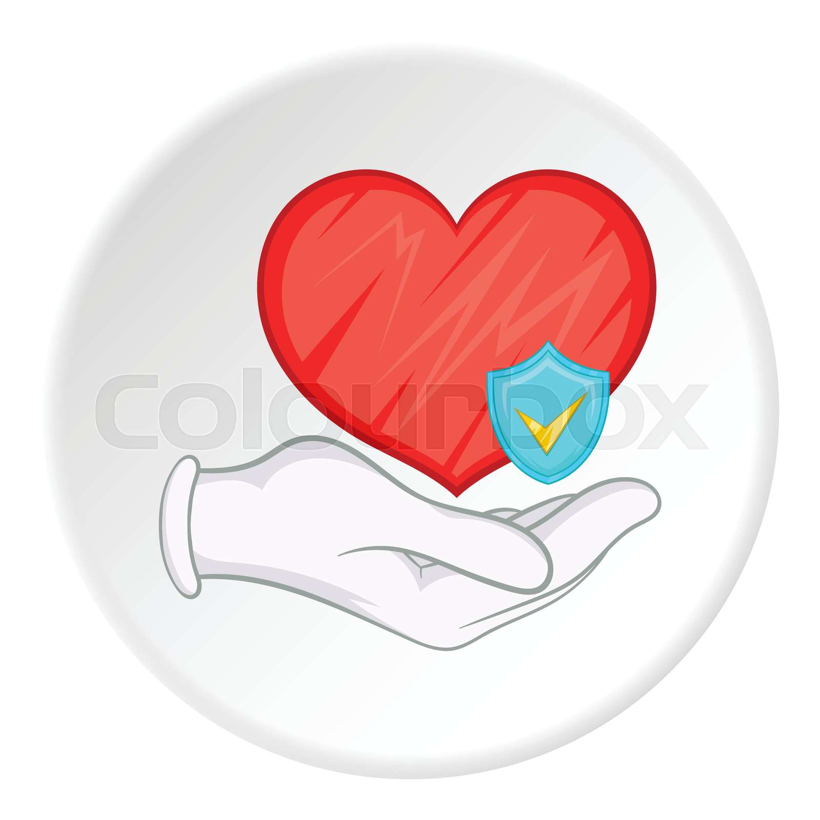 Health protection icon, cartoon style | Stock vector | Colourbox