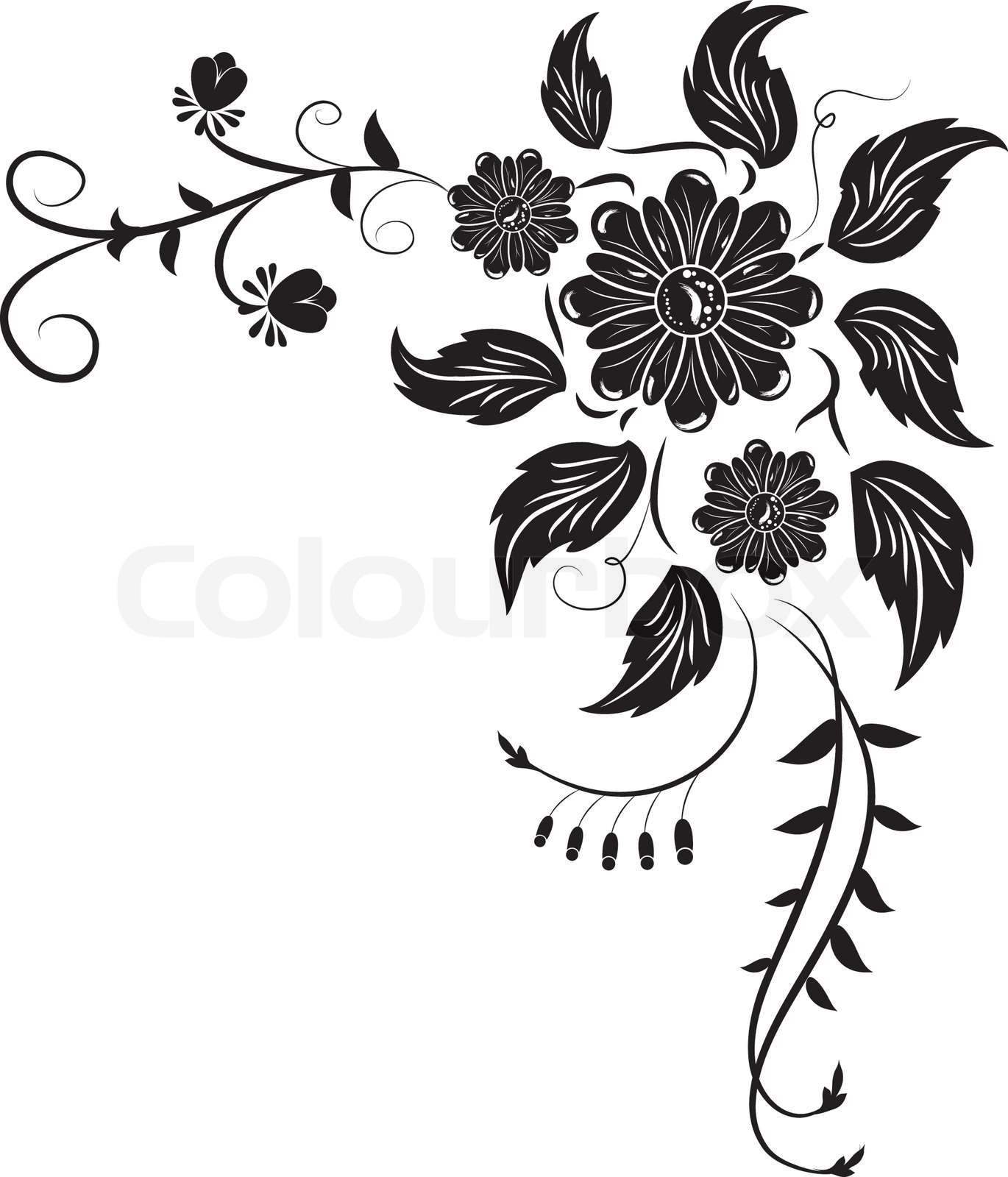 Element for design, corner flower, illustration | Stock vector | Colourbox
