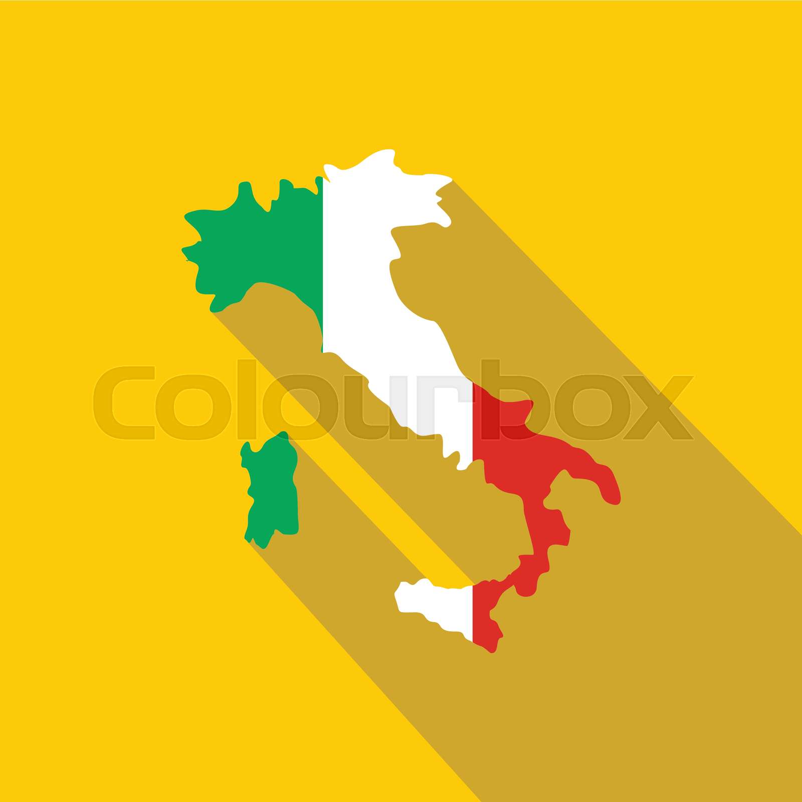 italien, kort, flad | Stock vektor | Colourbox