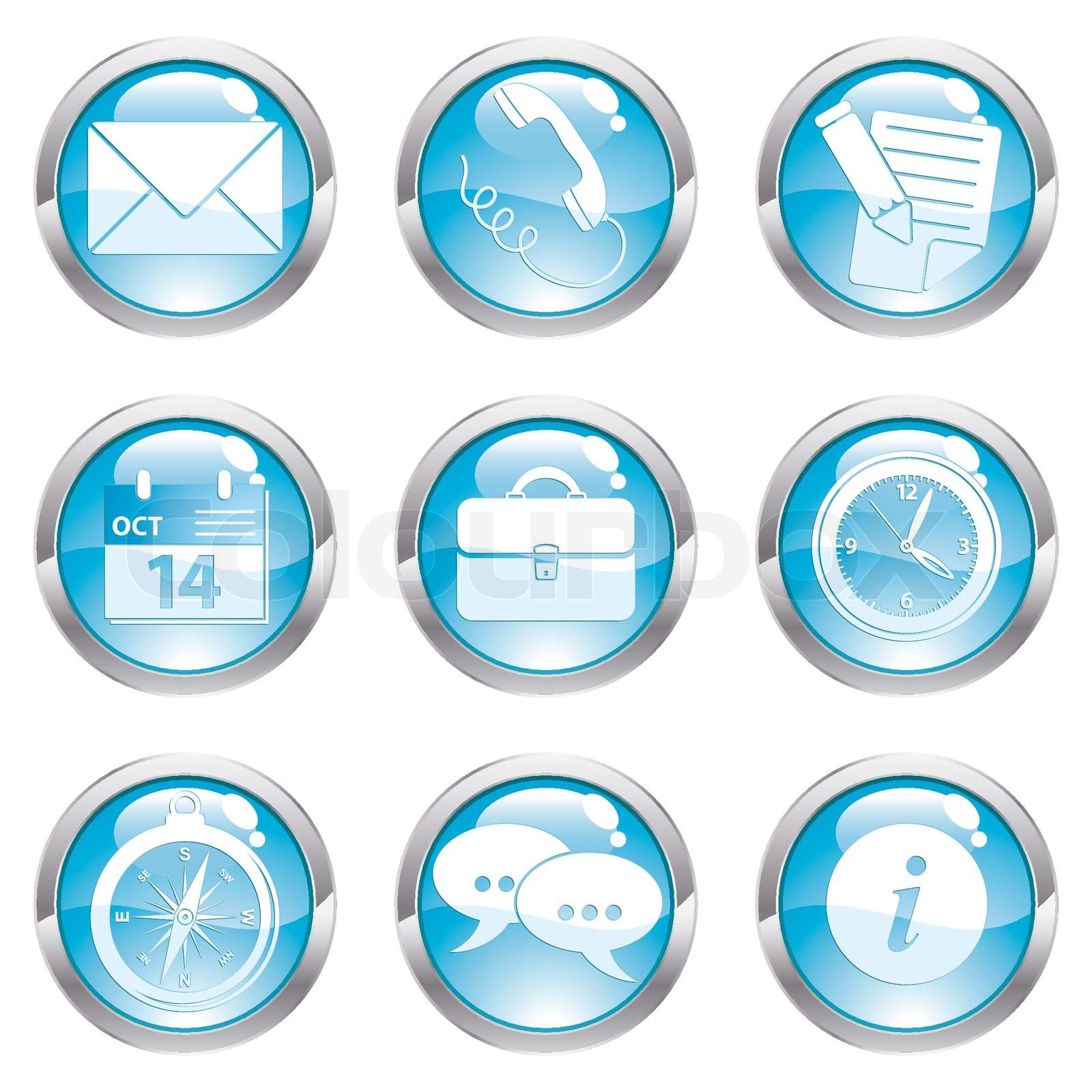 Nine circle gloss icon for internet, vector illustration | Stock vector ...