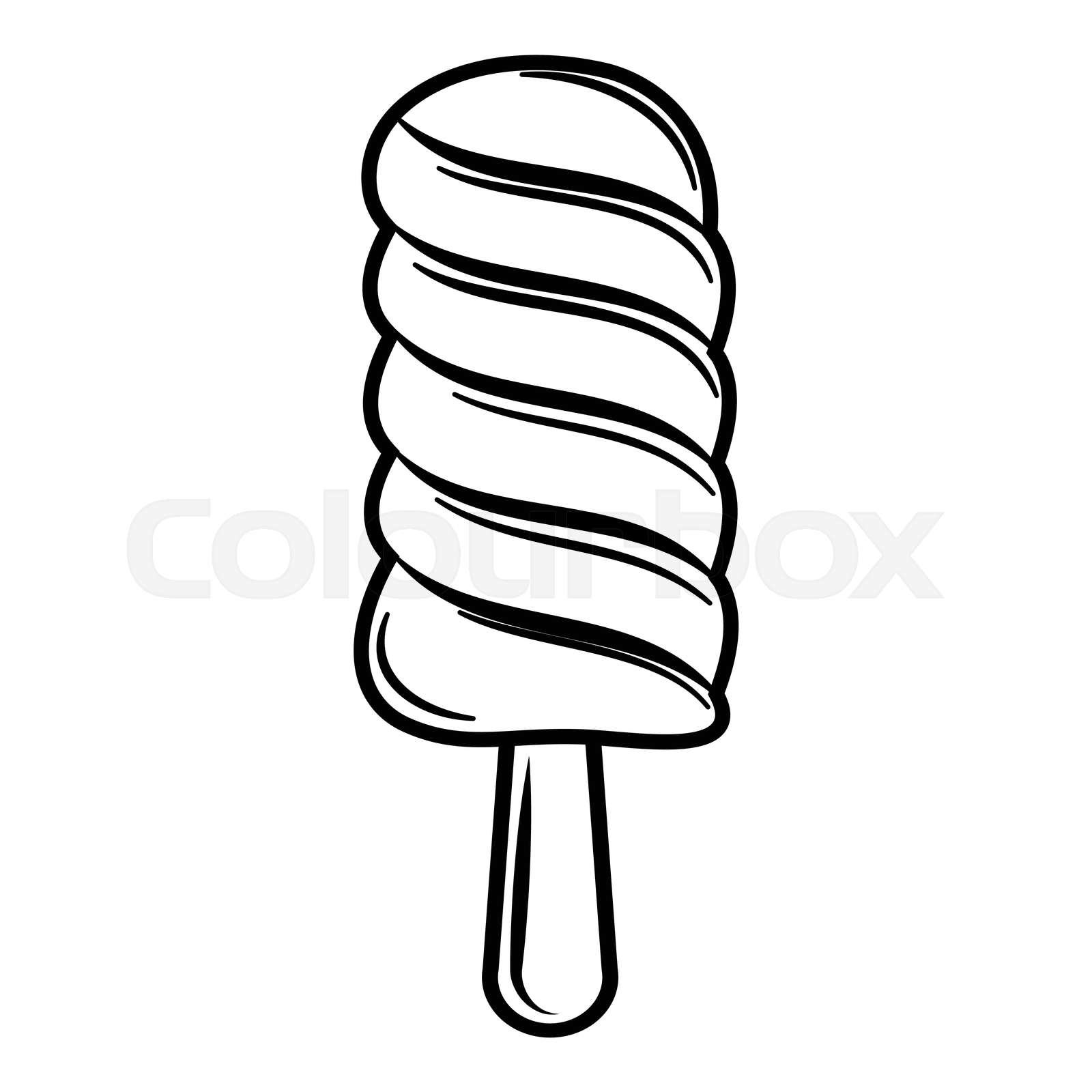Ice lolly icon, outline style | Stock vector | Colourbox