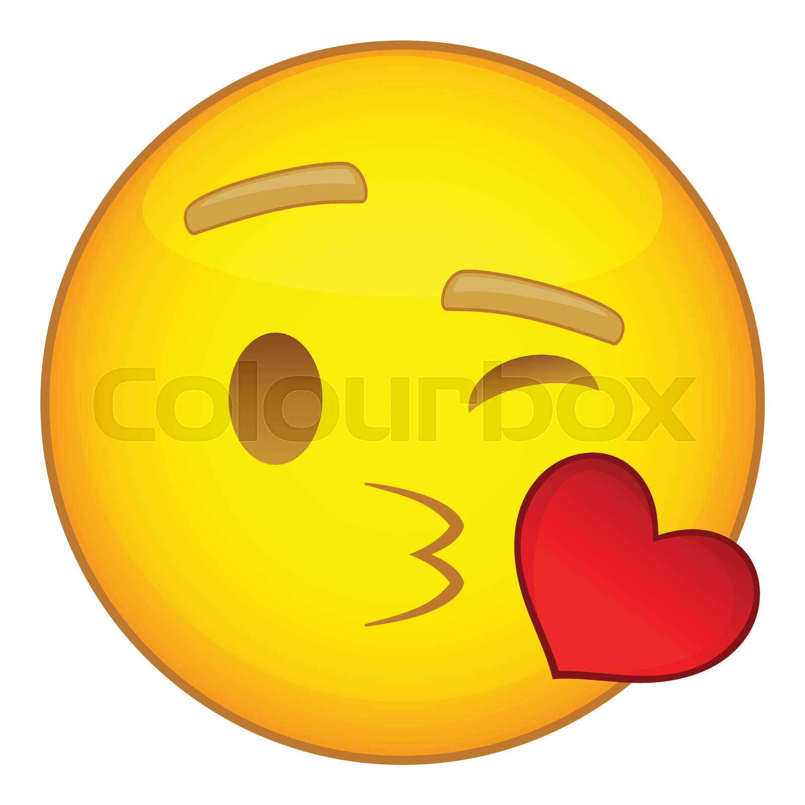 Emoticon in love with heart icon, cartoon style | Stock vector | Colourbox