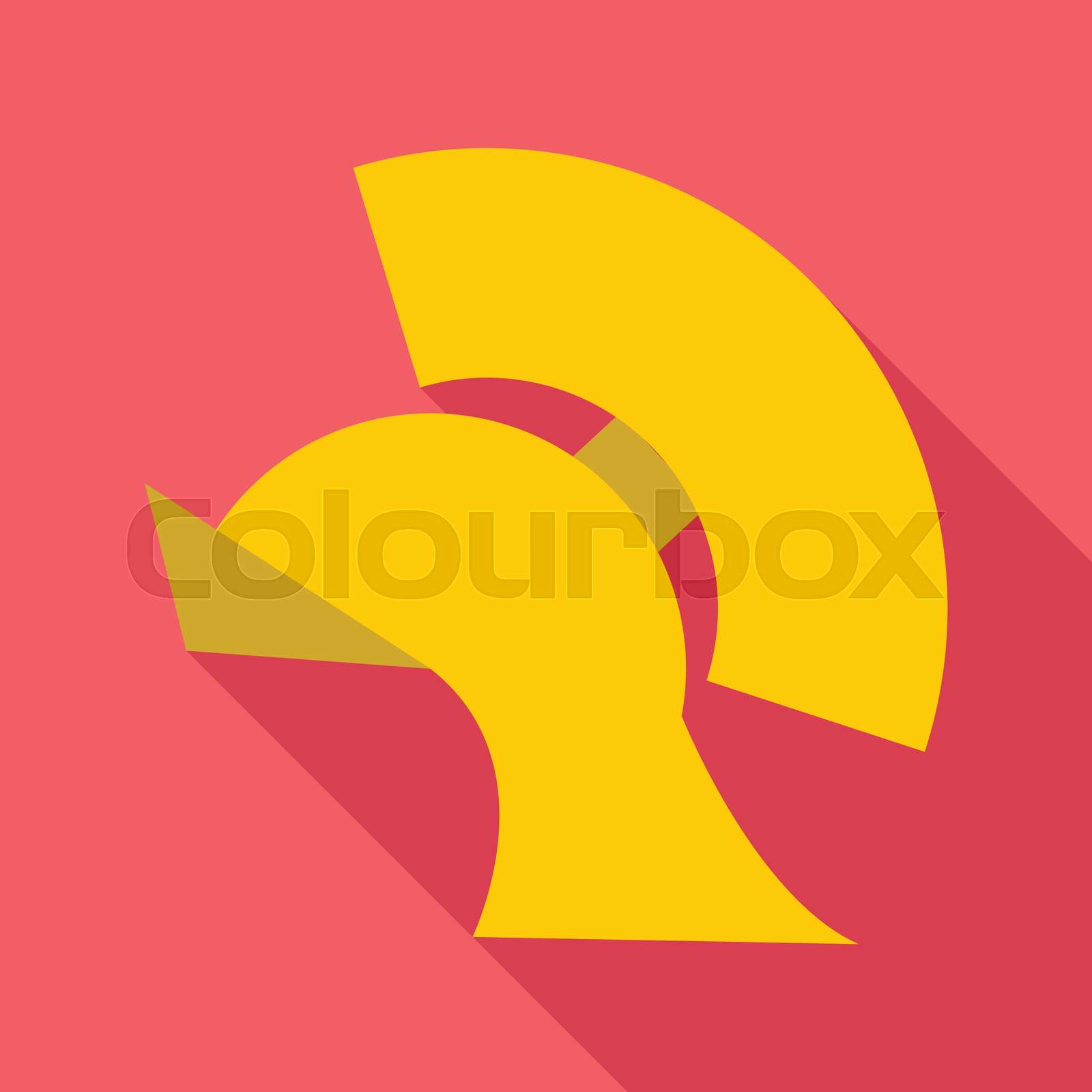 Gladiator helmet icon, flat style | Stock vector | Colourbox