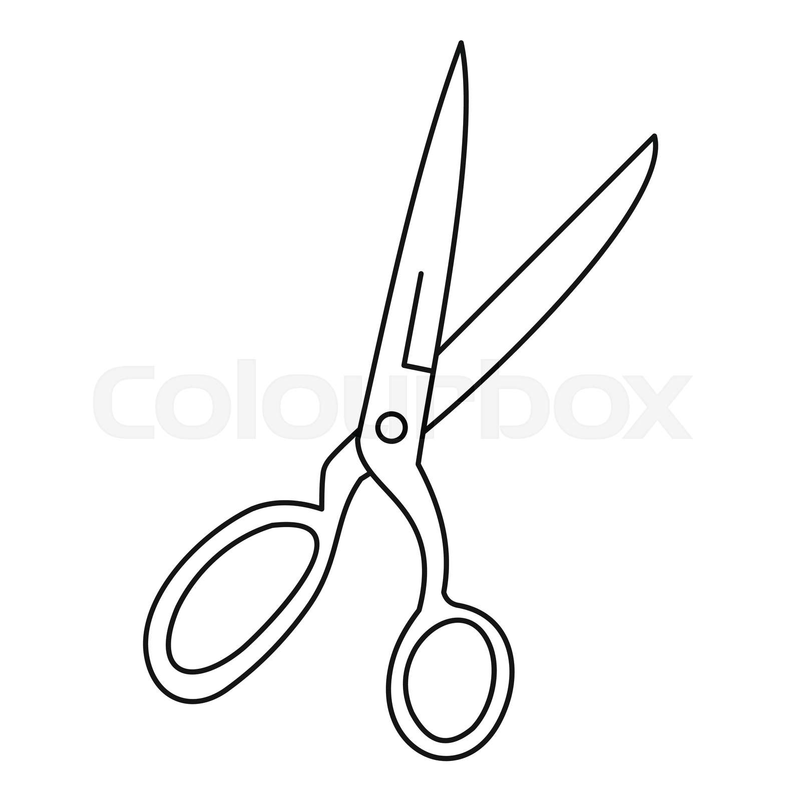 Sewing scissors icon, outline style | Stock vector | Colourbox
