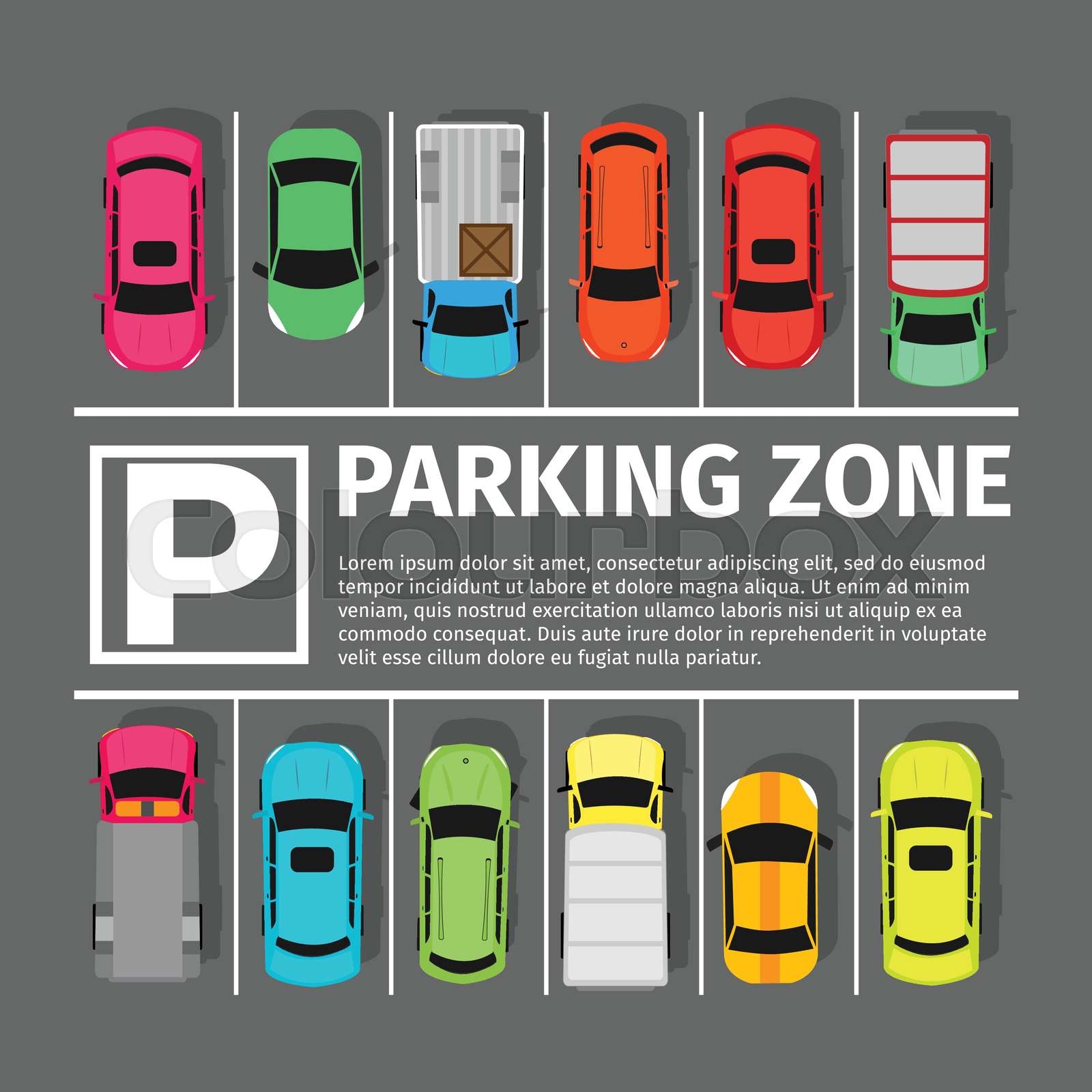 Parking Zone Conceptual Web Banner. Vector | Stock vector | Colourbox