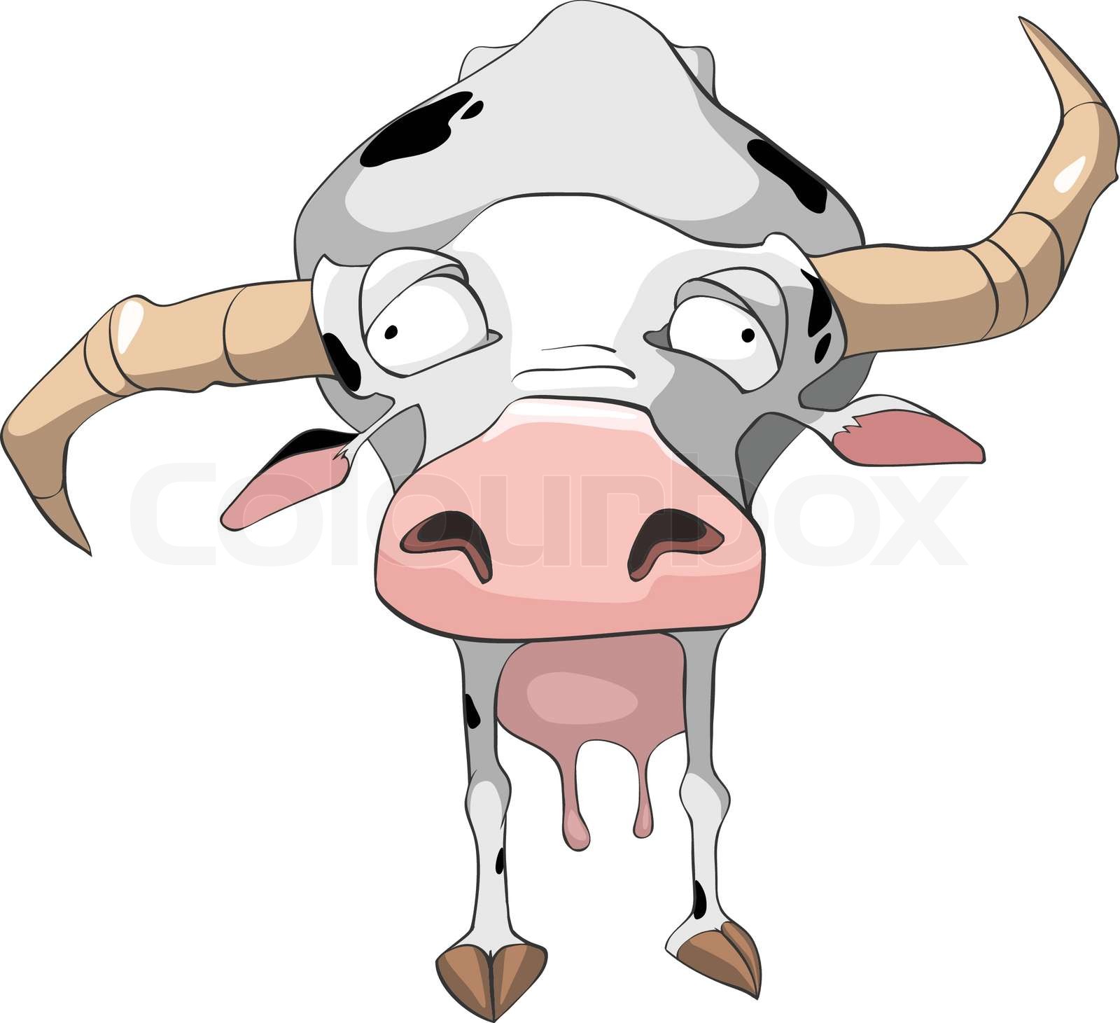 Cartoon Charakter Kuh auf weißen Hintergrund | Stock-Vektor | Colourbox