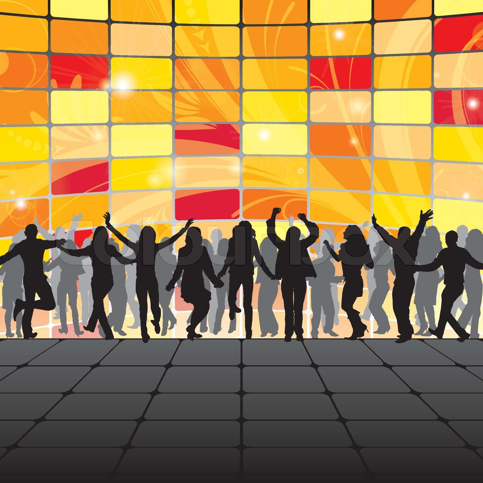 Party Template with silhouette, element for design, vector illustration ...