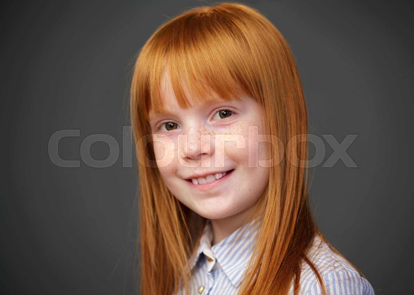 portrait of a cute ginger girl | Stock image | Colourbox
