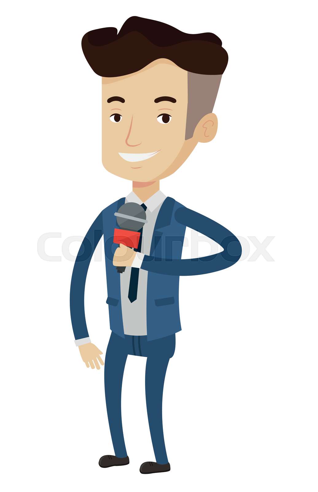 TV reporter with microphone vector illustration. | Stock vector | Colourbox