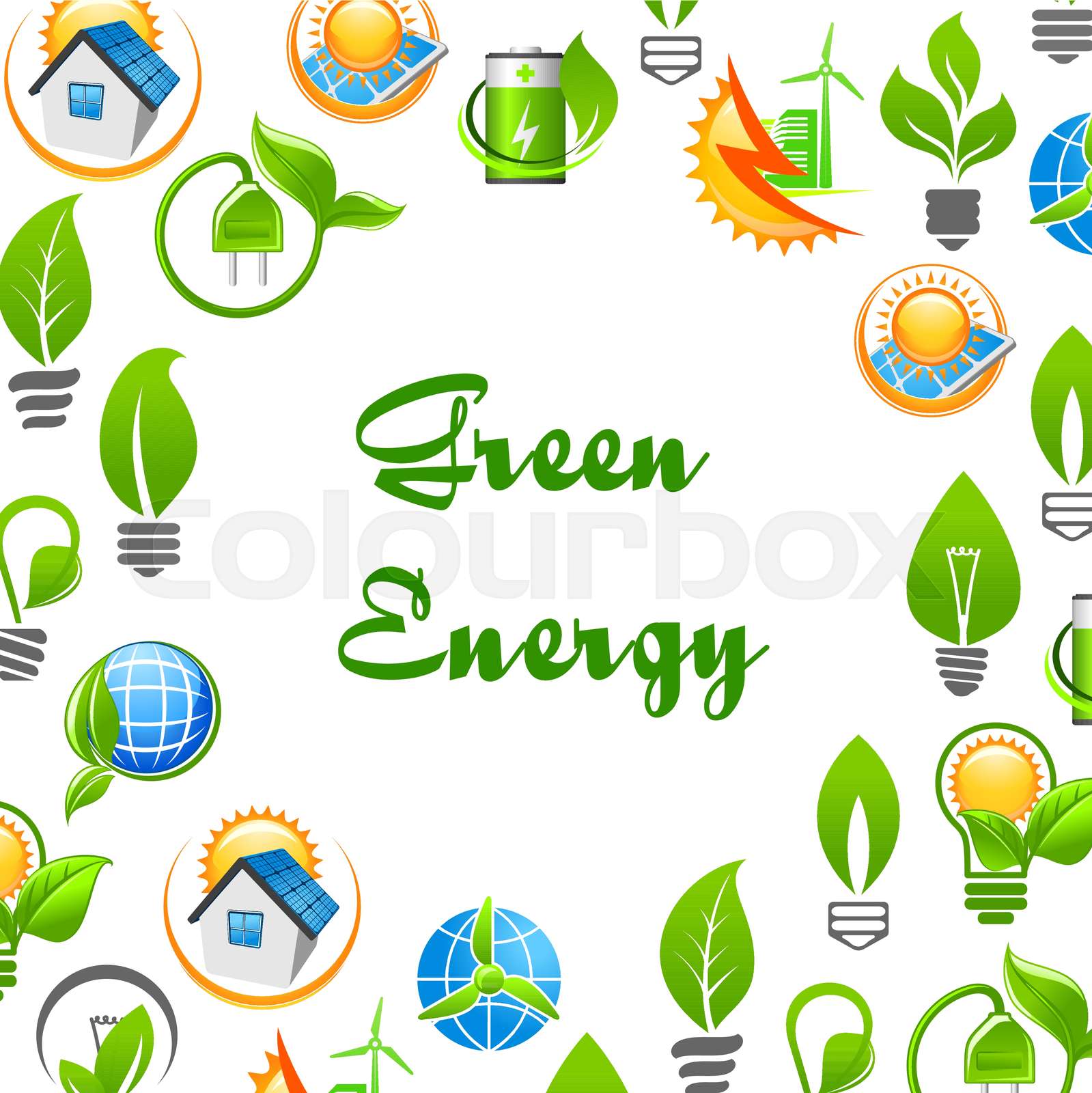 grøn, plakat, logo | Stock vektor | Colourbox