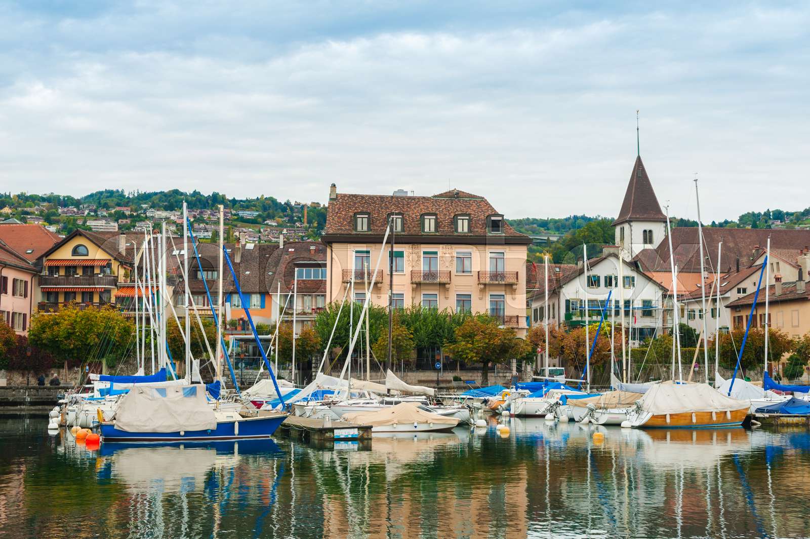 Small port on the lake Geneva | Stock image | Colourbox