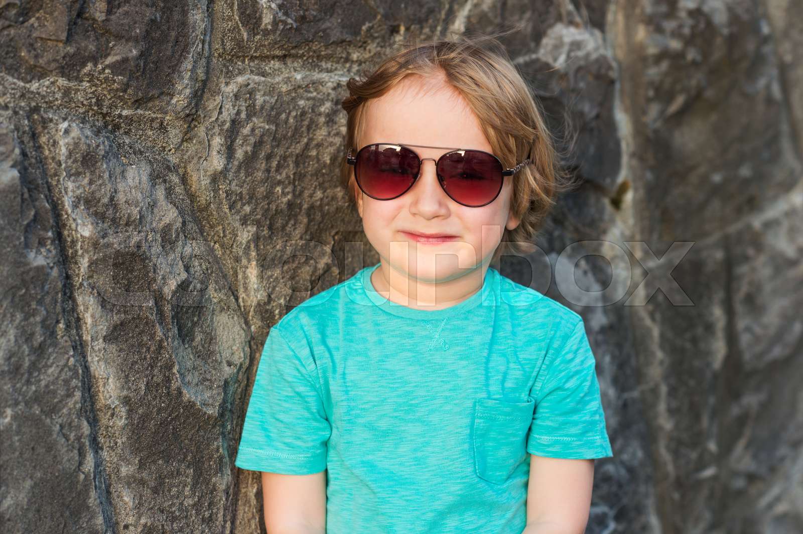 Fashion little boy wearing trendy sunglasses | Stock image | Colourbox