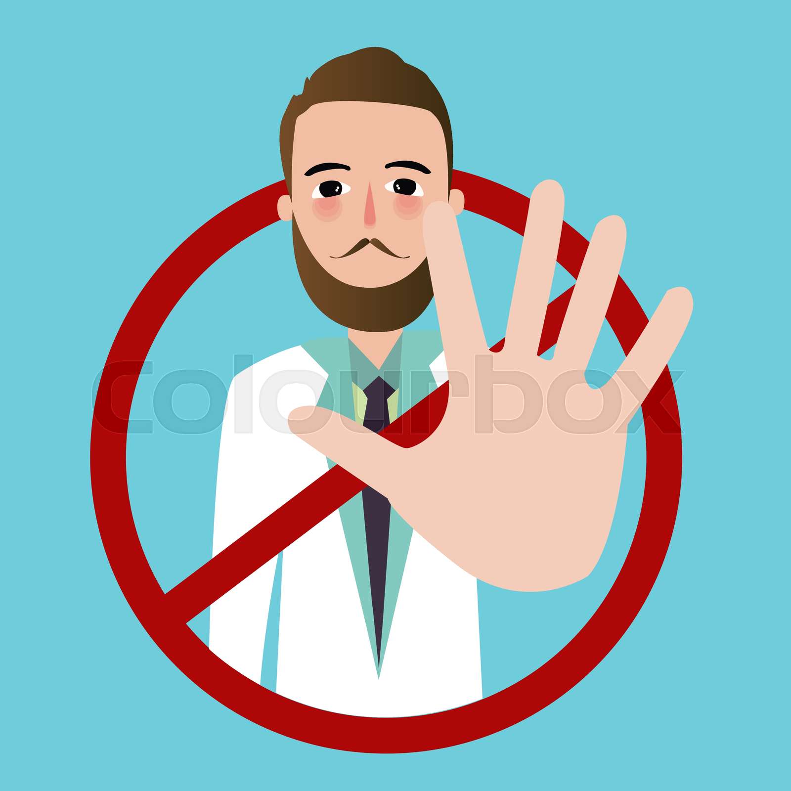 doctor stop sign using hand palm rejection refuse serious say no ...