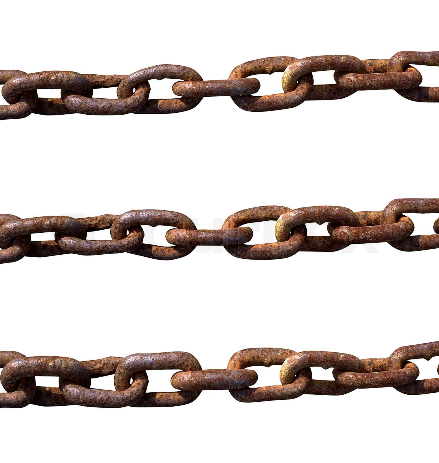 old rusty chain on a white background | Stock image | Colourbox