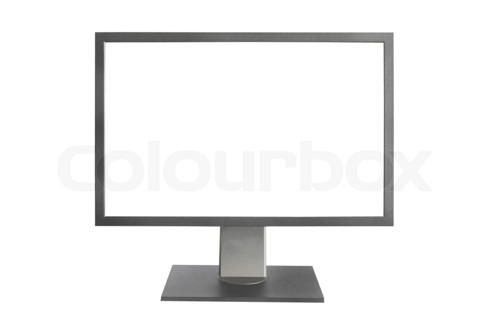 Grau -LCD-Monitor mit leeren Bildschirm auf weiß isoliert | Stock Bild ...