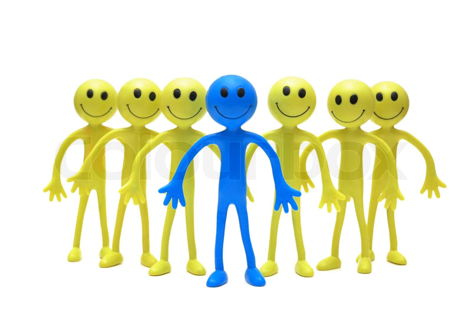 Team of smilies isolated on the white | Stock image | Colourbox