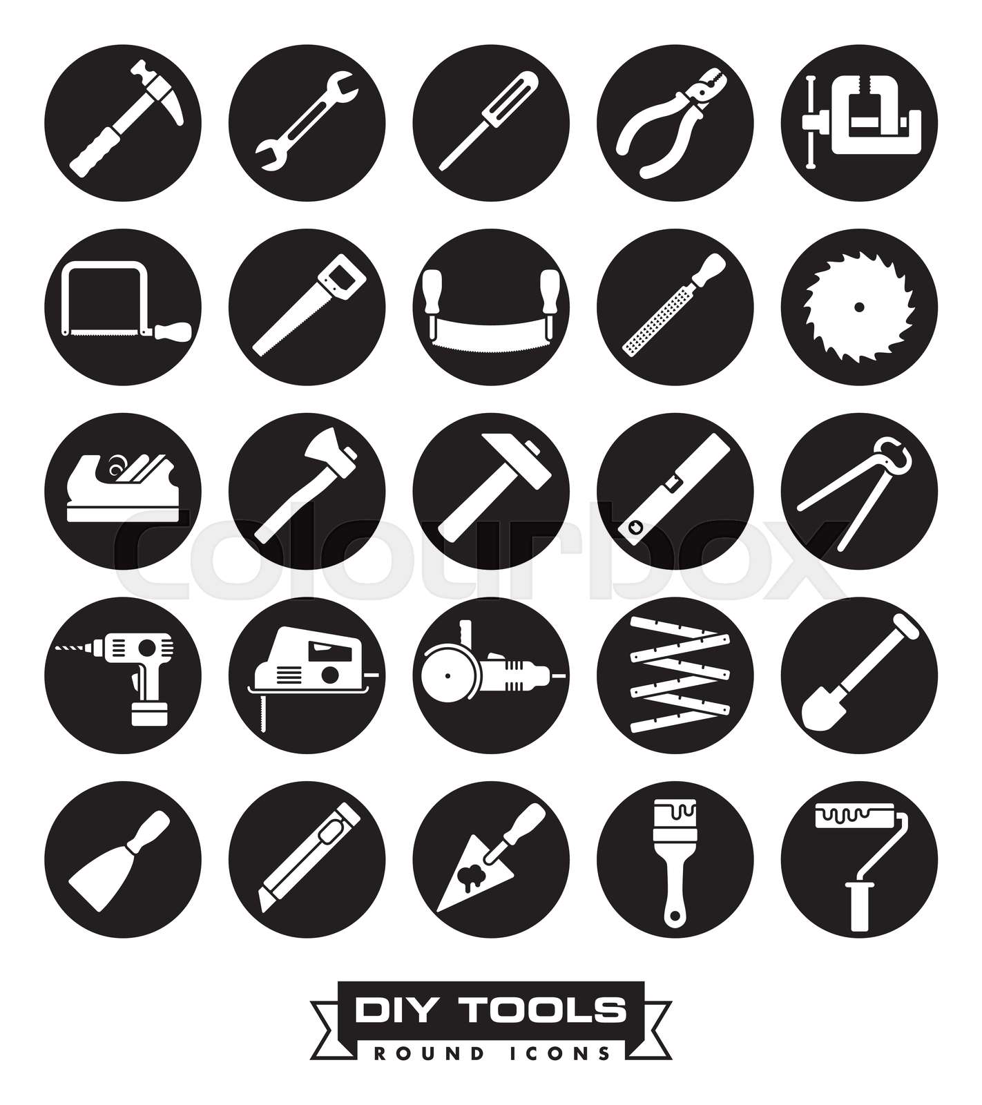 Crafting tools Round Icon Set | Stock-Vektor | Colourbox