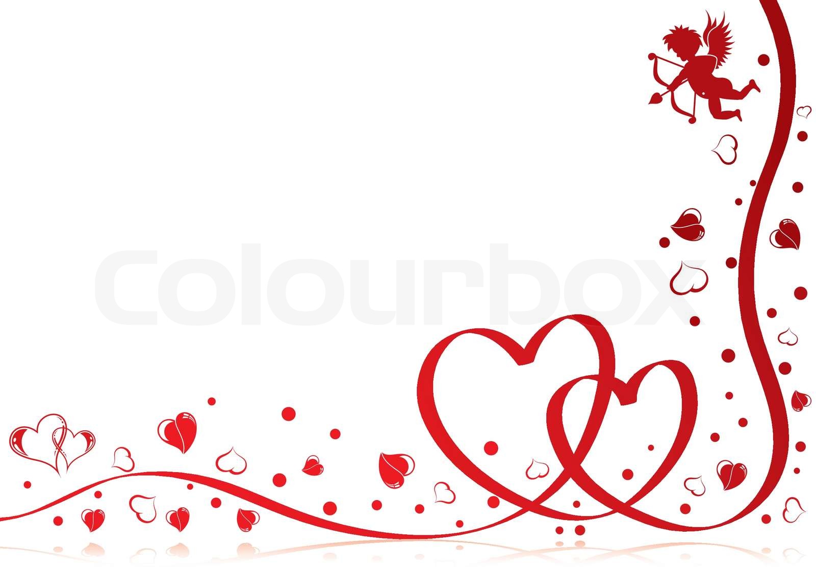 Valentines day theme with heart, ribbon and Cupid, element for design ...