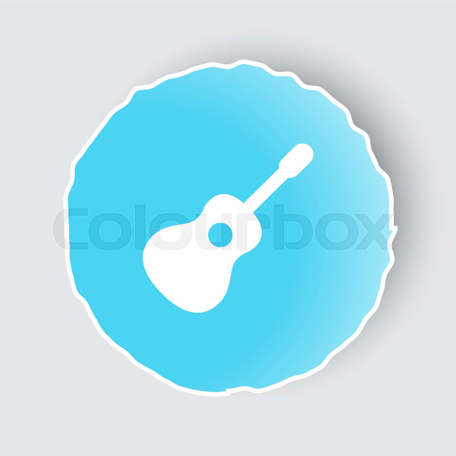 Blue app button with Guitar icon on white. | Stock vector | Colourbox